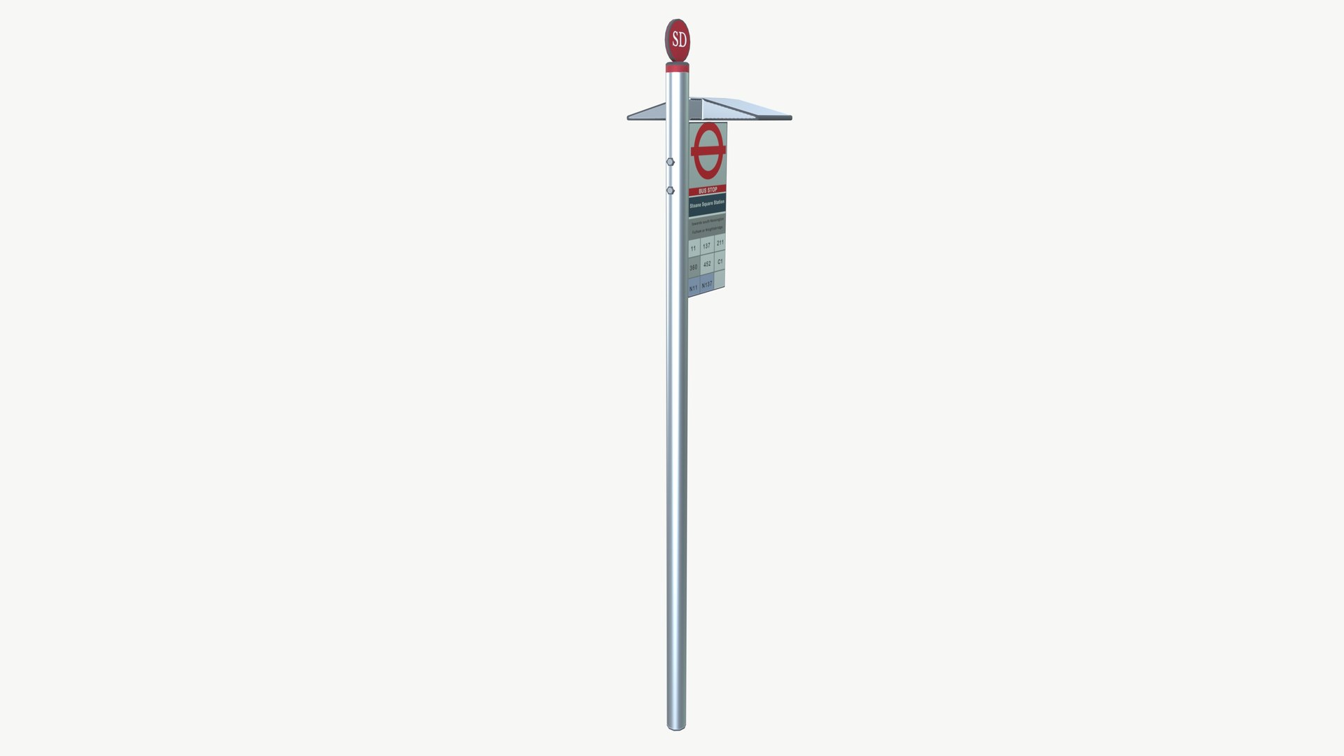 Bus Stop Board Model - TurboSquid 2261005