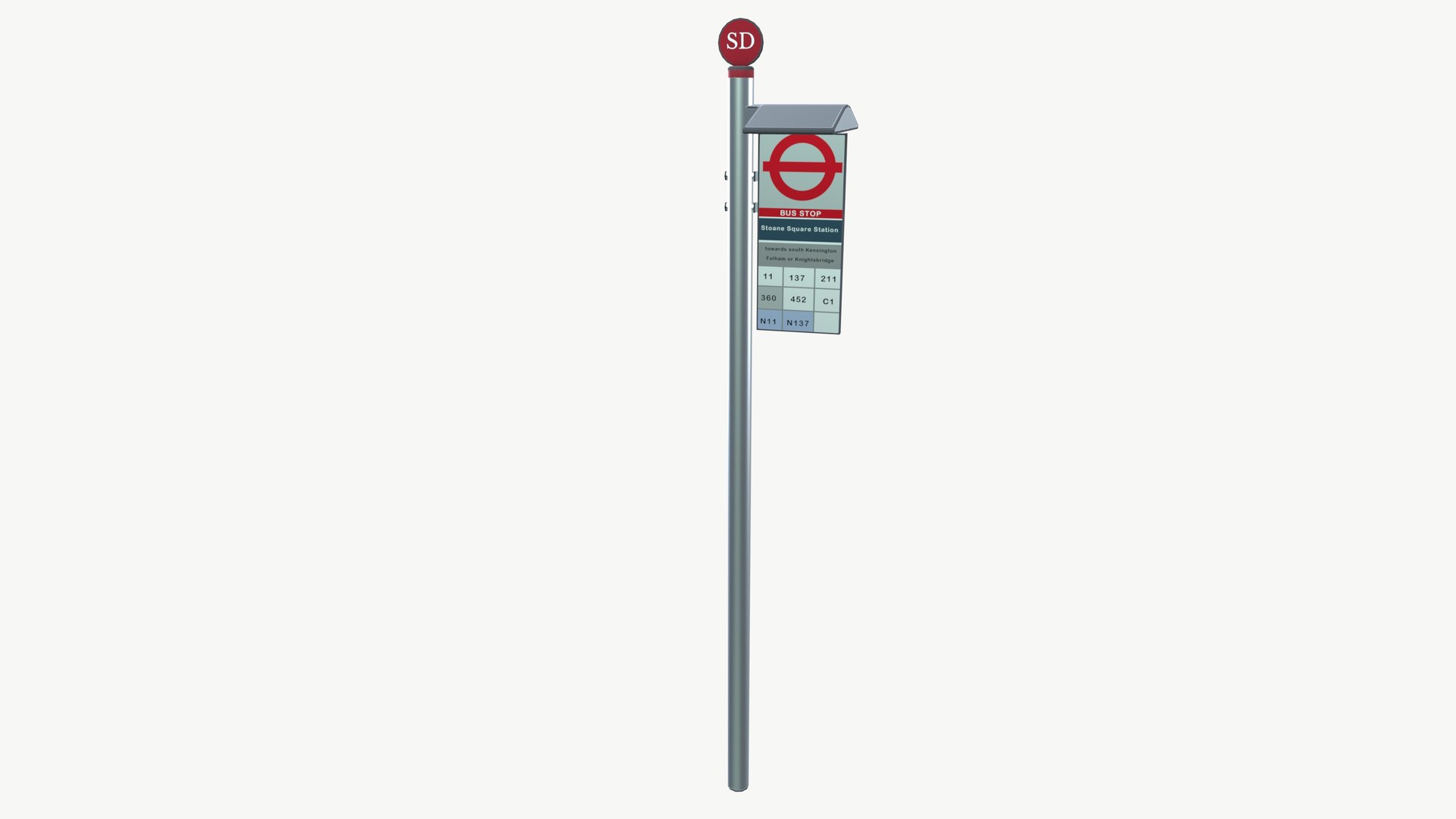 Bus Stop Board Model - TurboSquid 2261005