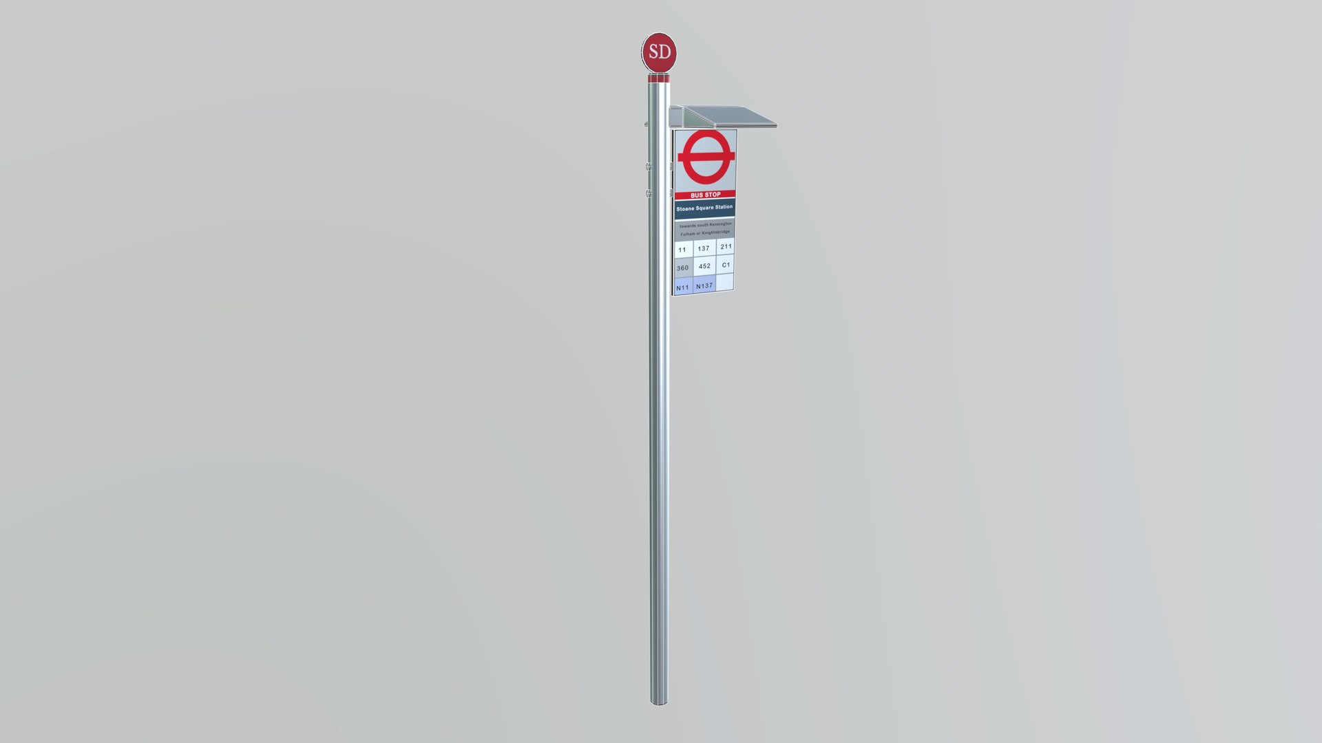 Bus Stop Board Model - TurboSquid 2261005