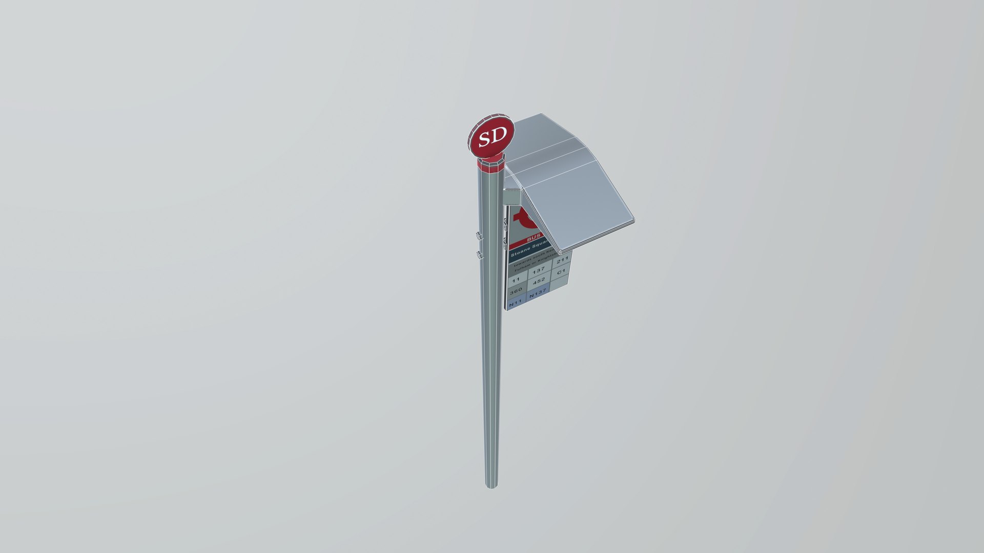 Bus Stop Board Model - TurboSquid 2261005