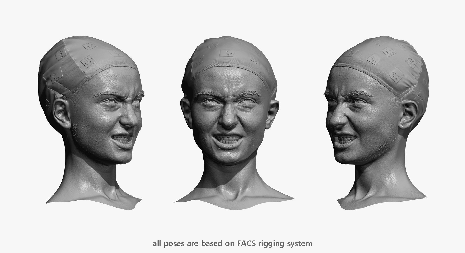 3D Joy Real Head Main Expression Set 10 RAW Scans Collection ...