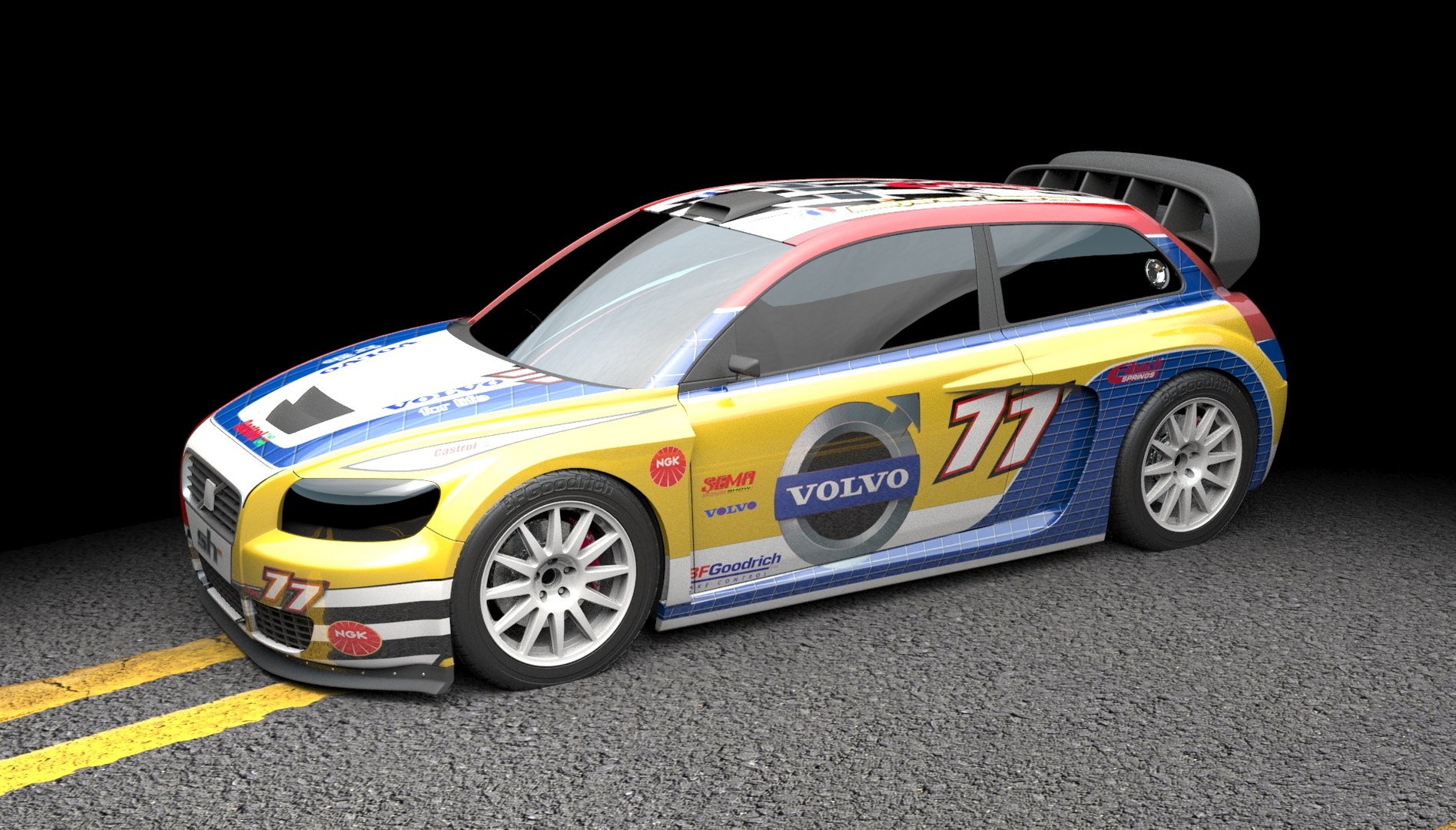 volvo c30 rallycross supersamochód Model 3D - TurboSquid 1680982
