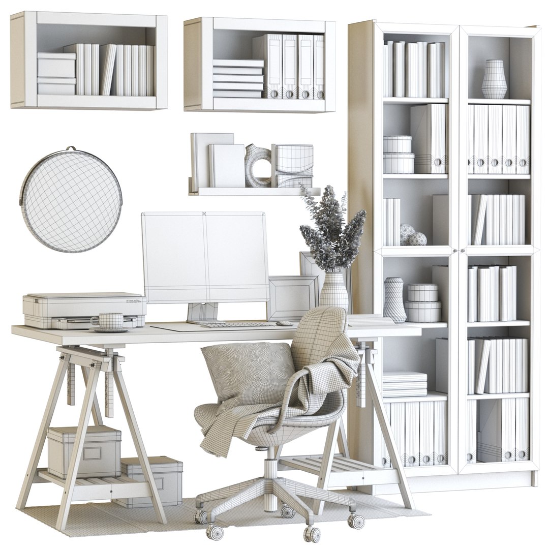 3D IKEA Office Workplace 131 - TurboSquid 2162610