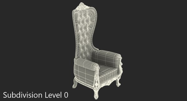 Tall throne chair black leather 3D model - TurboSquid 1348740