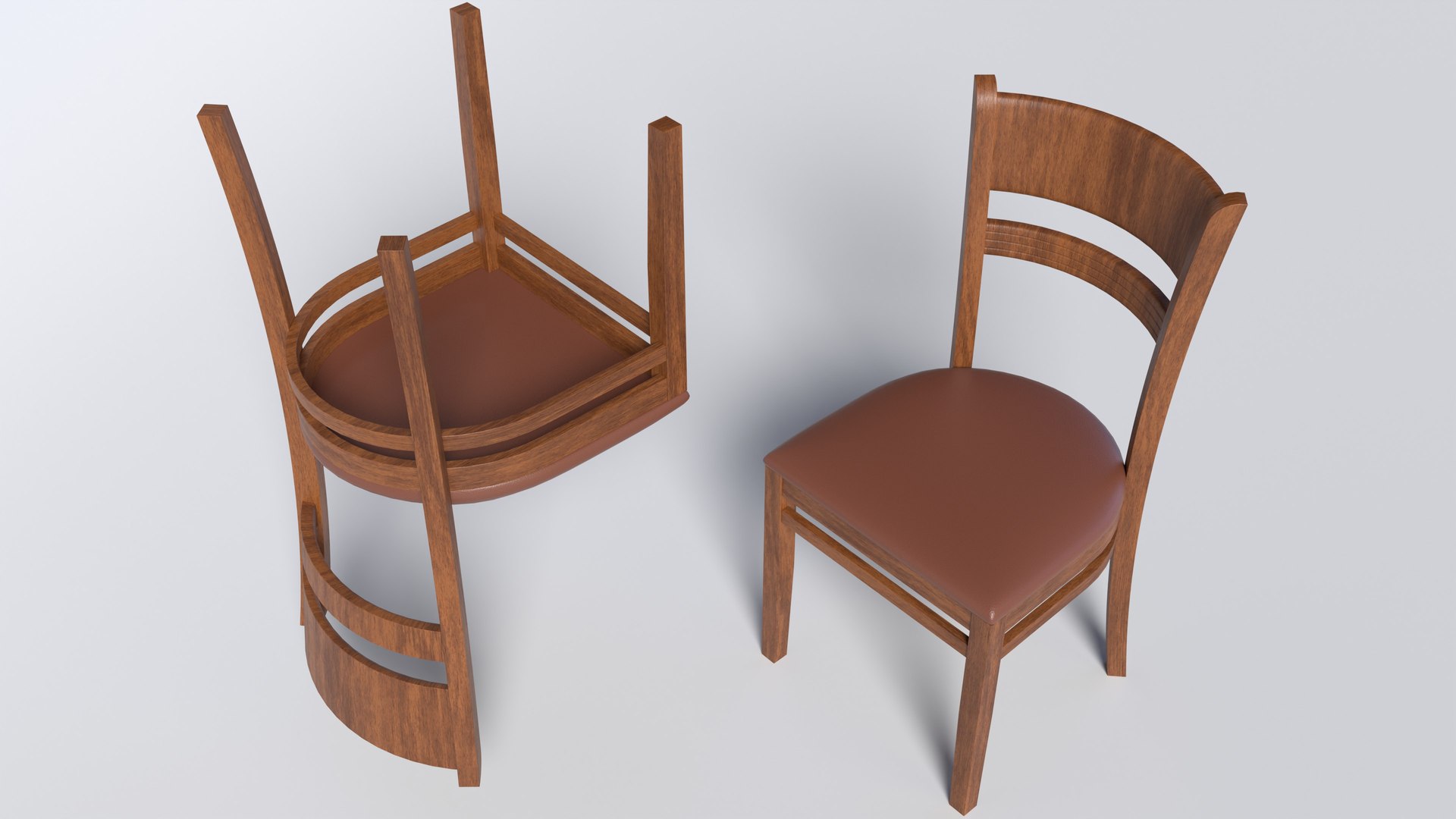 3D Wooden Side Chair Model - TurboSquid 2074960