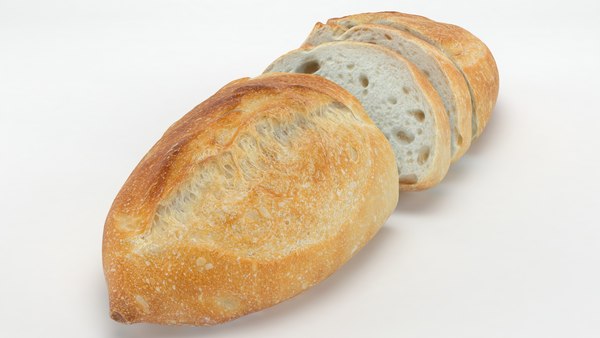 3D Sliced Batard Bread - TurboSquid 1834865