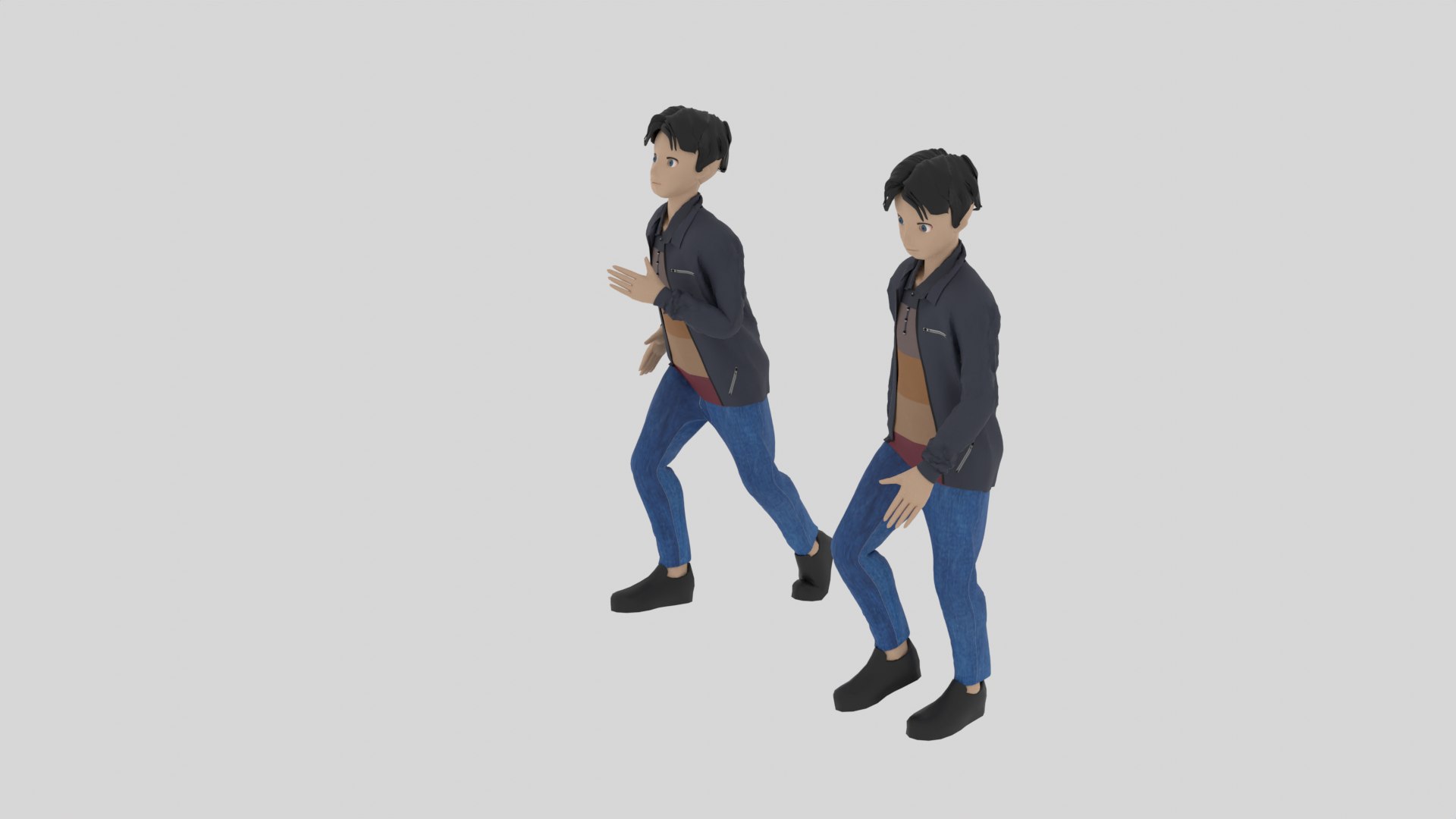 Cartoon Character Walking And Running Animation 3D Model - TurboSquid ...