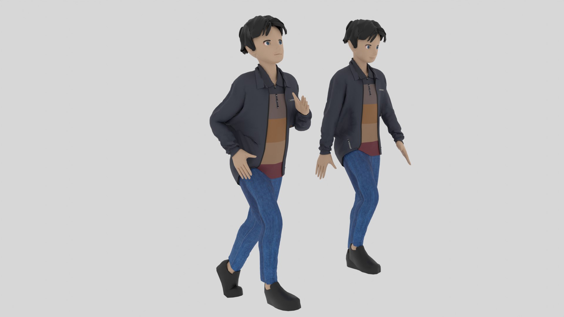 Cartoon Character Walking And Running Animation 3D Model - TurboSquid ...
