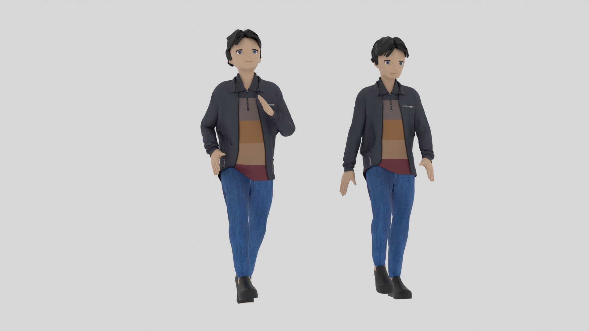 Cartoon Character Walking And Running Animation 3D Model - TurboSquid ...
