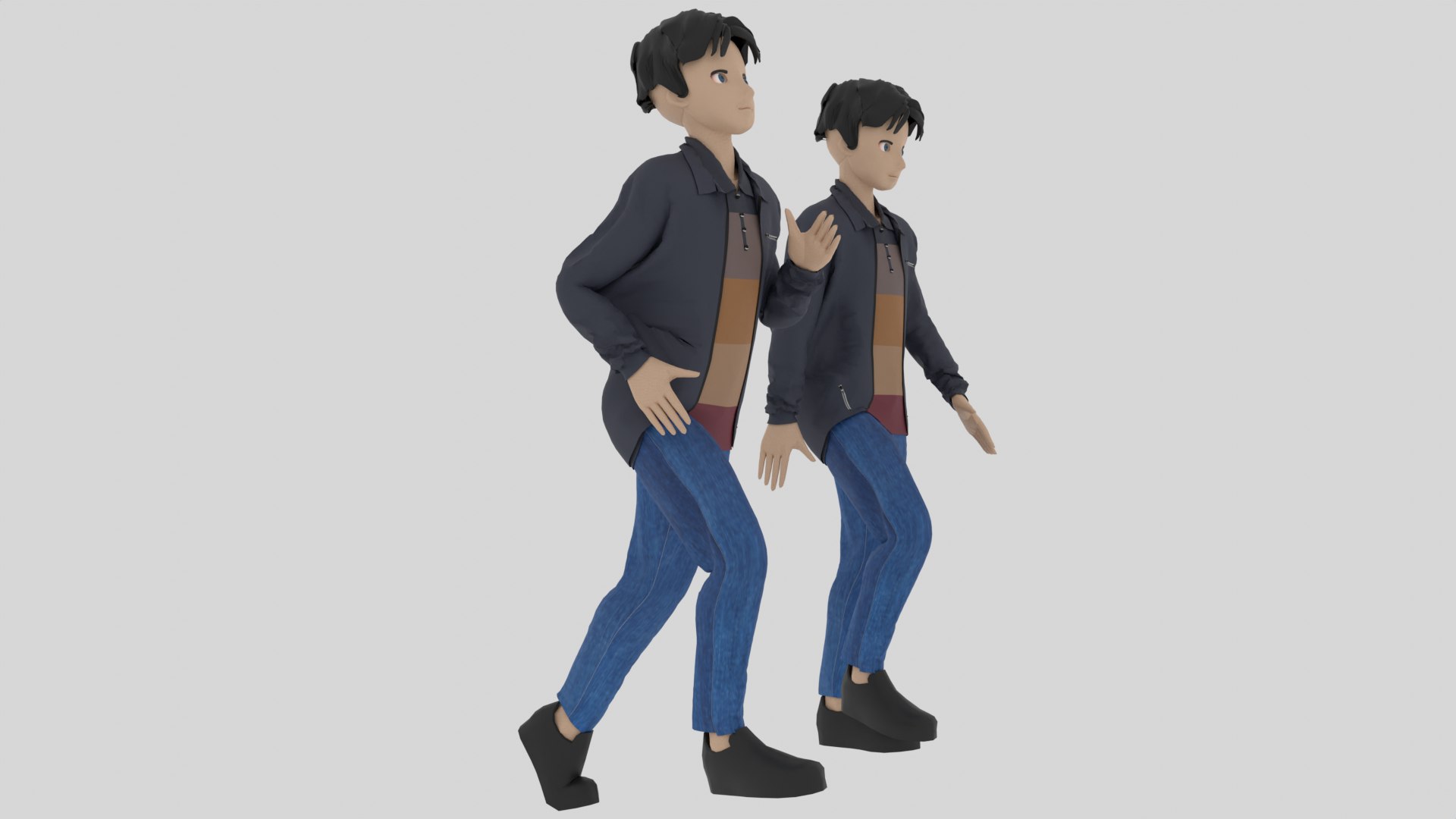 Cartoon Character Walking And Running Animation 3D Model - TurboSquid ...