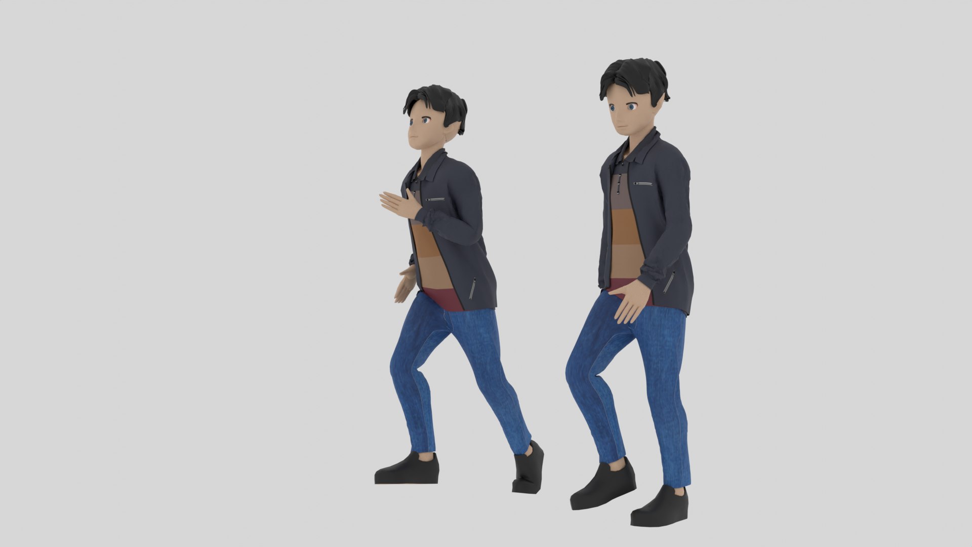 Cartoon Character Walking And Running Animation 3D Model - TurboSquid ...