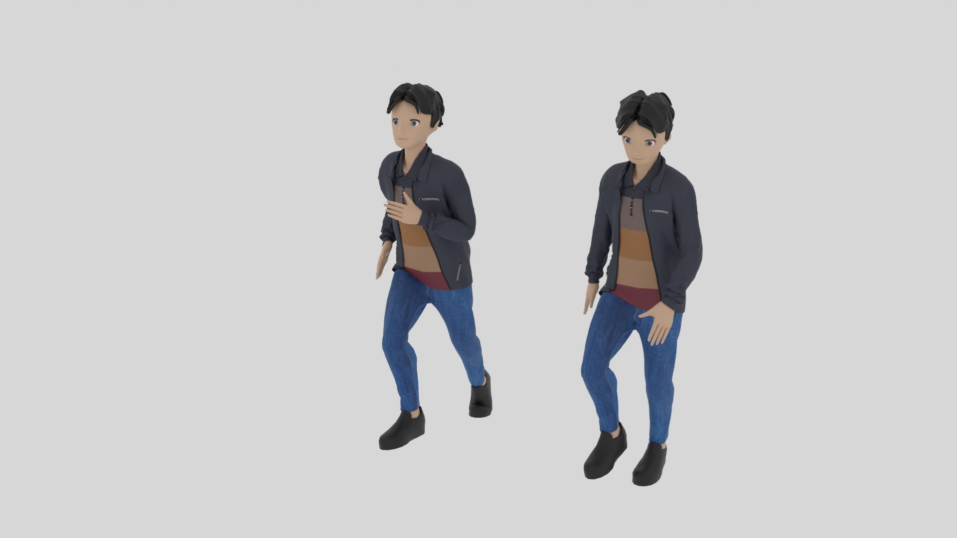 Cartoon Character Walking And Running Animation 3D Model - TurboSquid ...