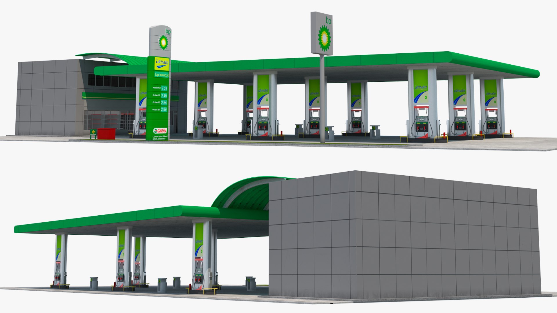 3D Nova Petrol Station model - TurboSquid 2146900