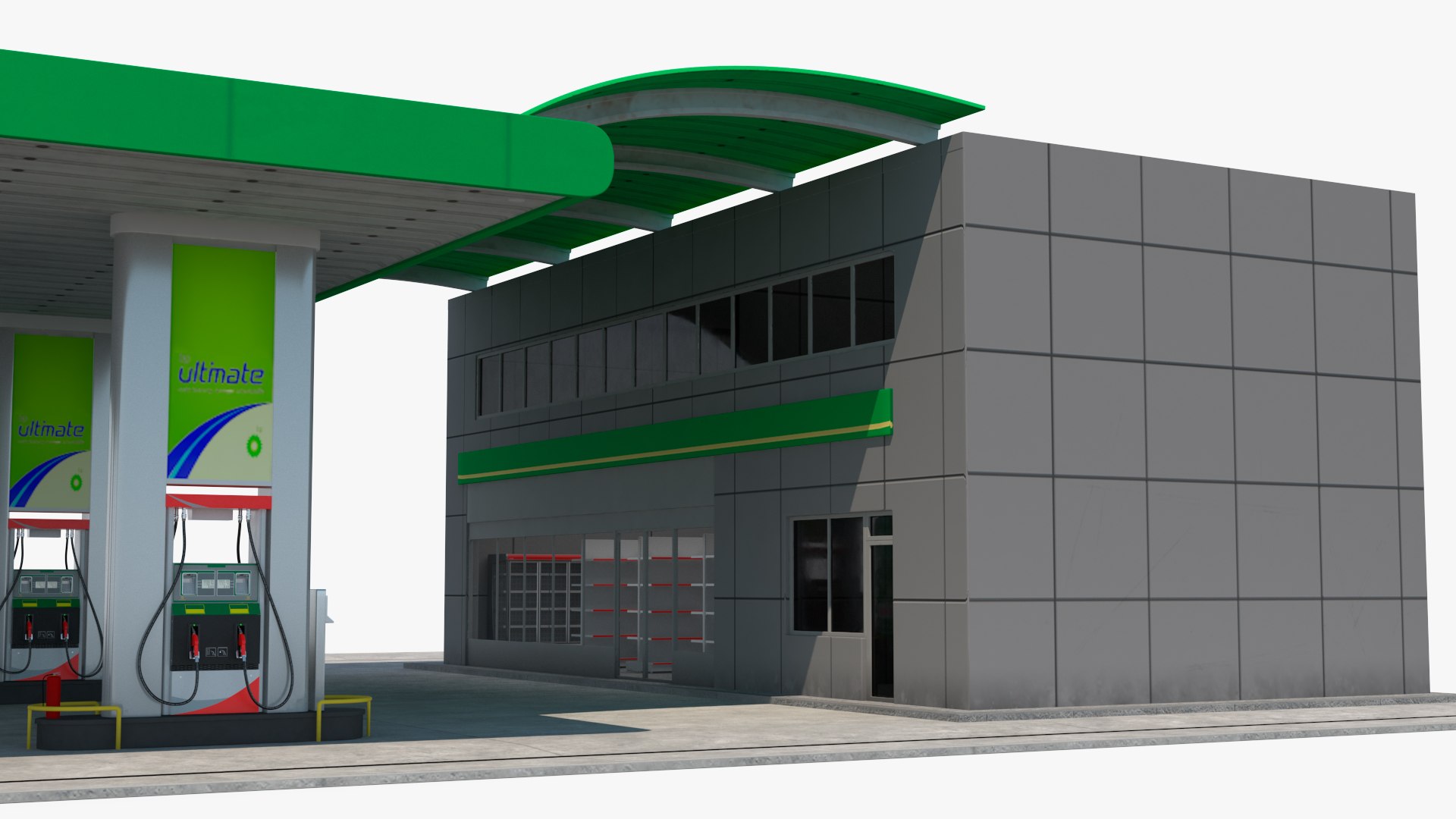3D Nova Petrol Station model - TurboSquid 2146900