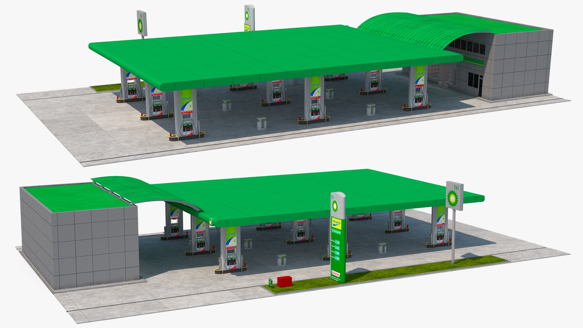 3D Nova Petrol Station model - TurboSquid 2146900