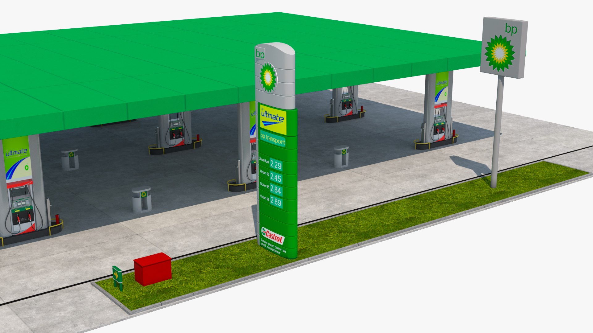 3D Nova Petrol Station model - TurboSquid 2146900