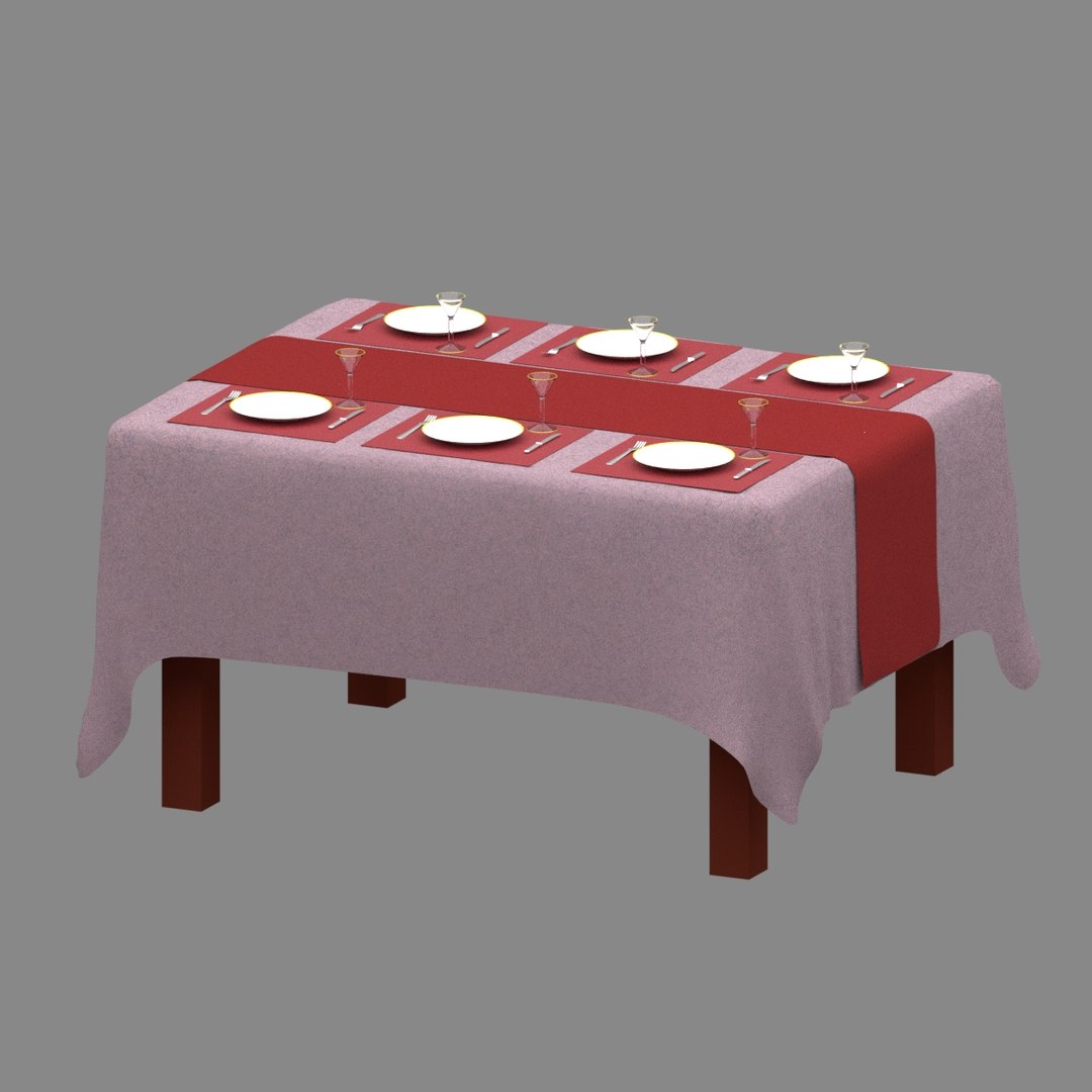 Table Set 3d Model Turbosquid 2227434