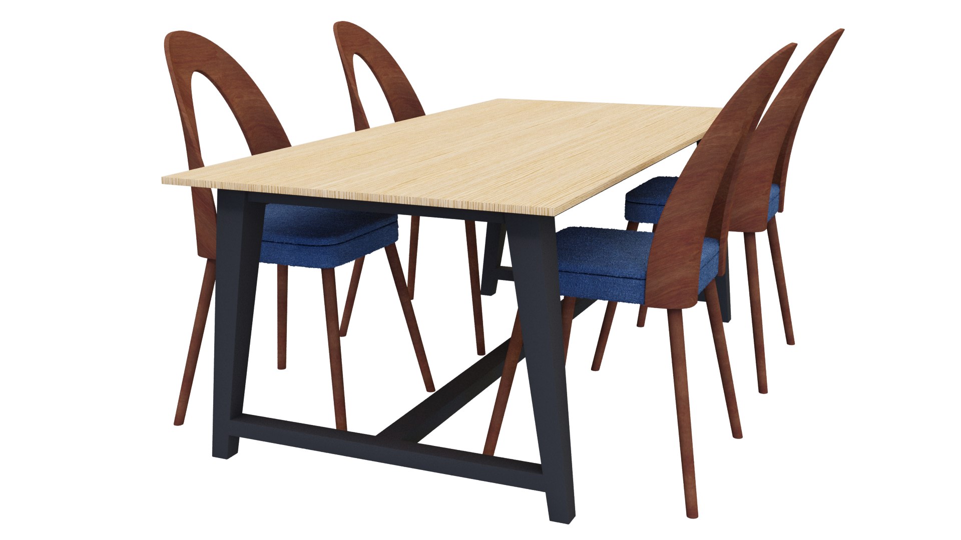 3D Model Chairs With Table - TurboSquid 2128030