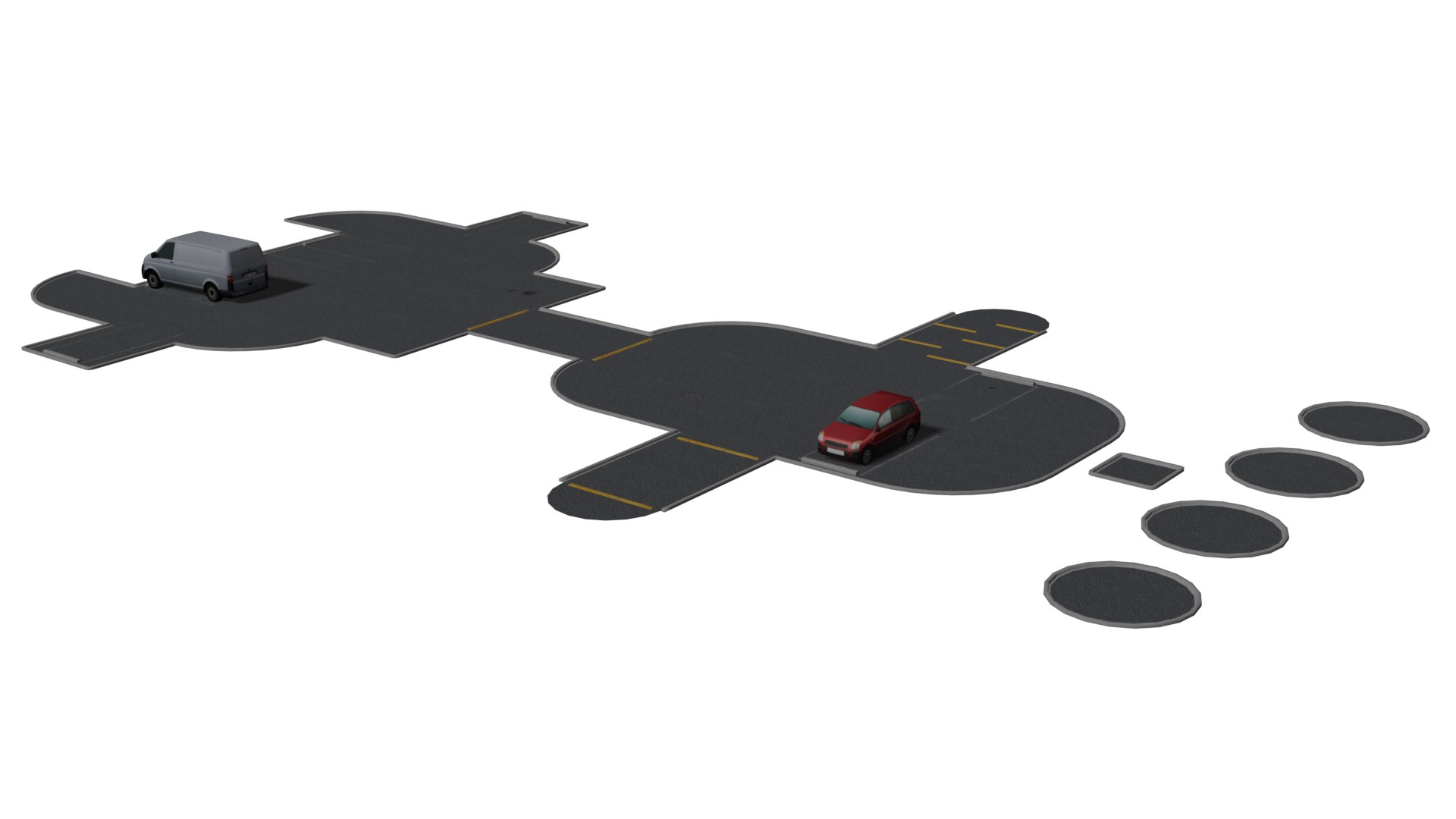 Asphalt Simple Tile Set 3D Model - TurboSquid 2044513