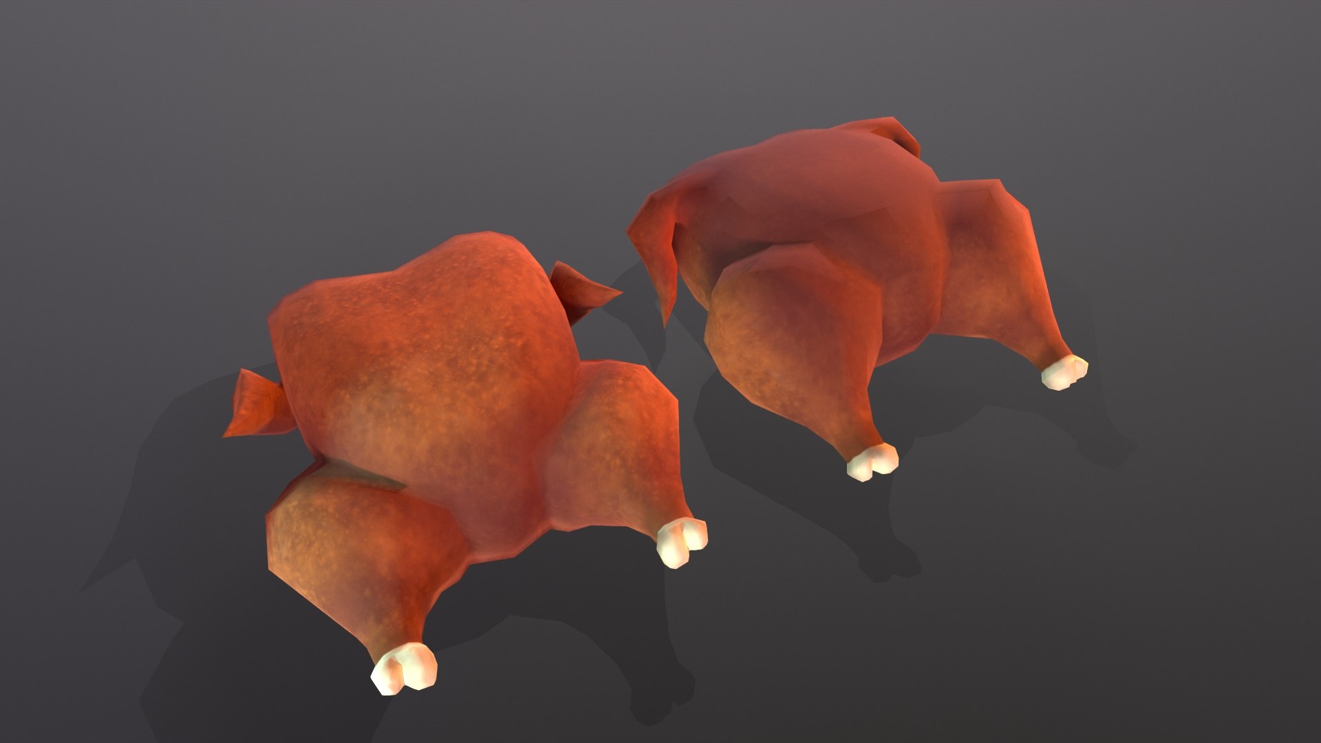 Lowpoly Stylized Handpainted Roasted Chicken AR VR Game Asset 3D Model ...