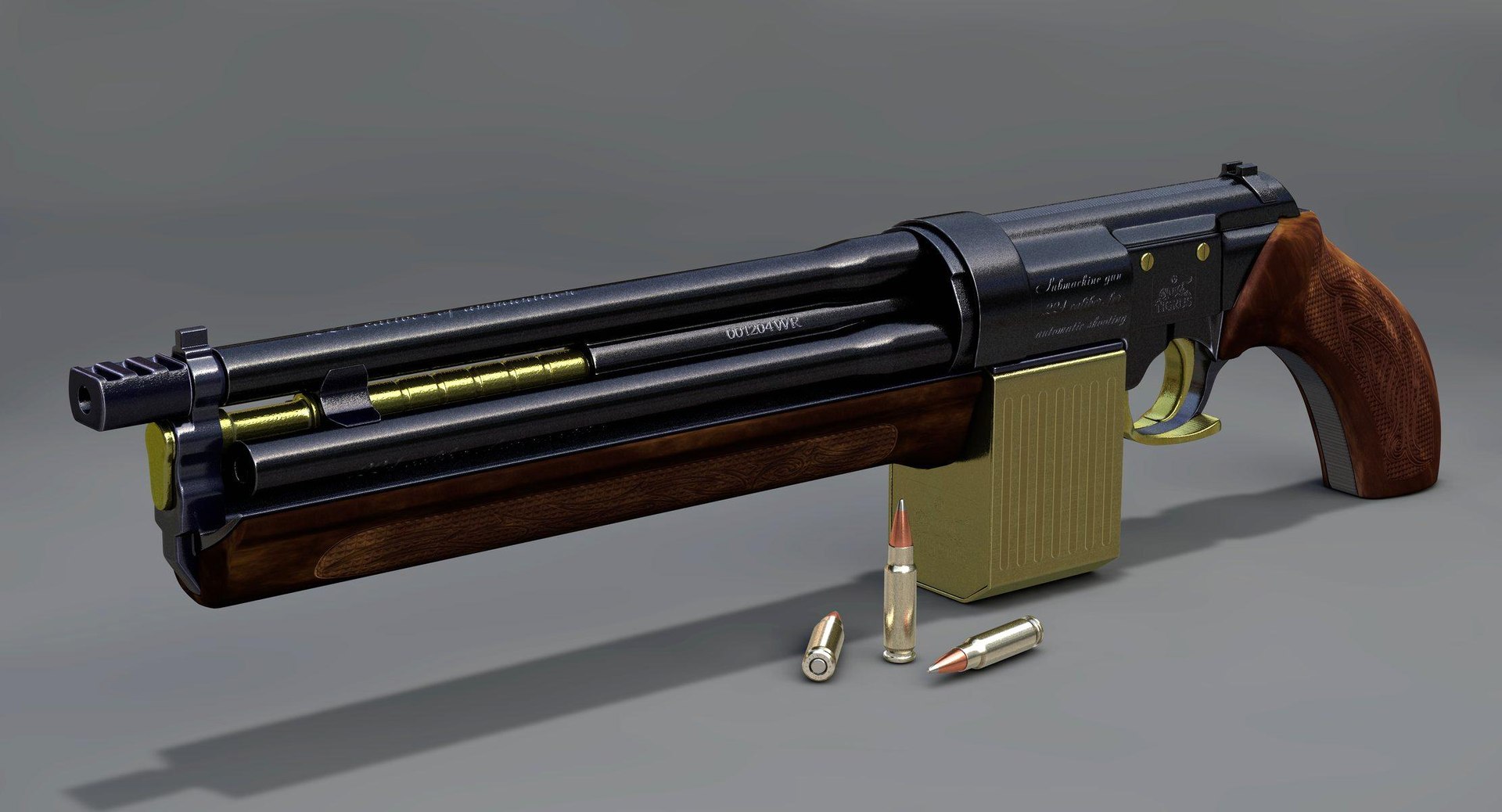 3D Submachine Gun Tigrus Steampunk - TurboSquid 1216688