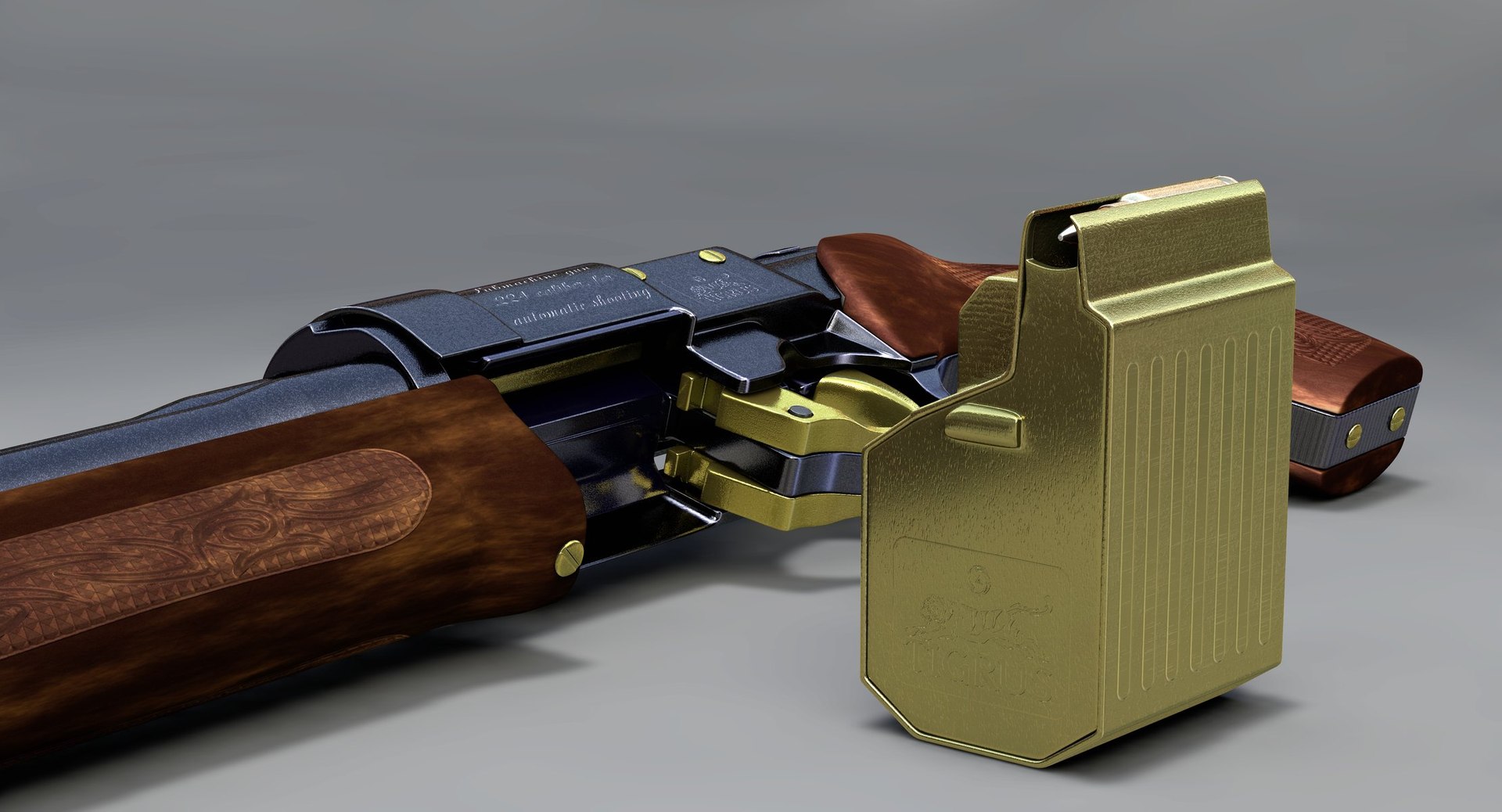 3D Submachine Gun Tigrus Steampunk - TurboSquid 1216688