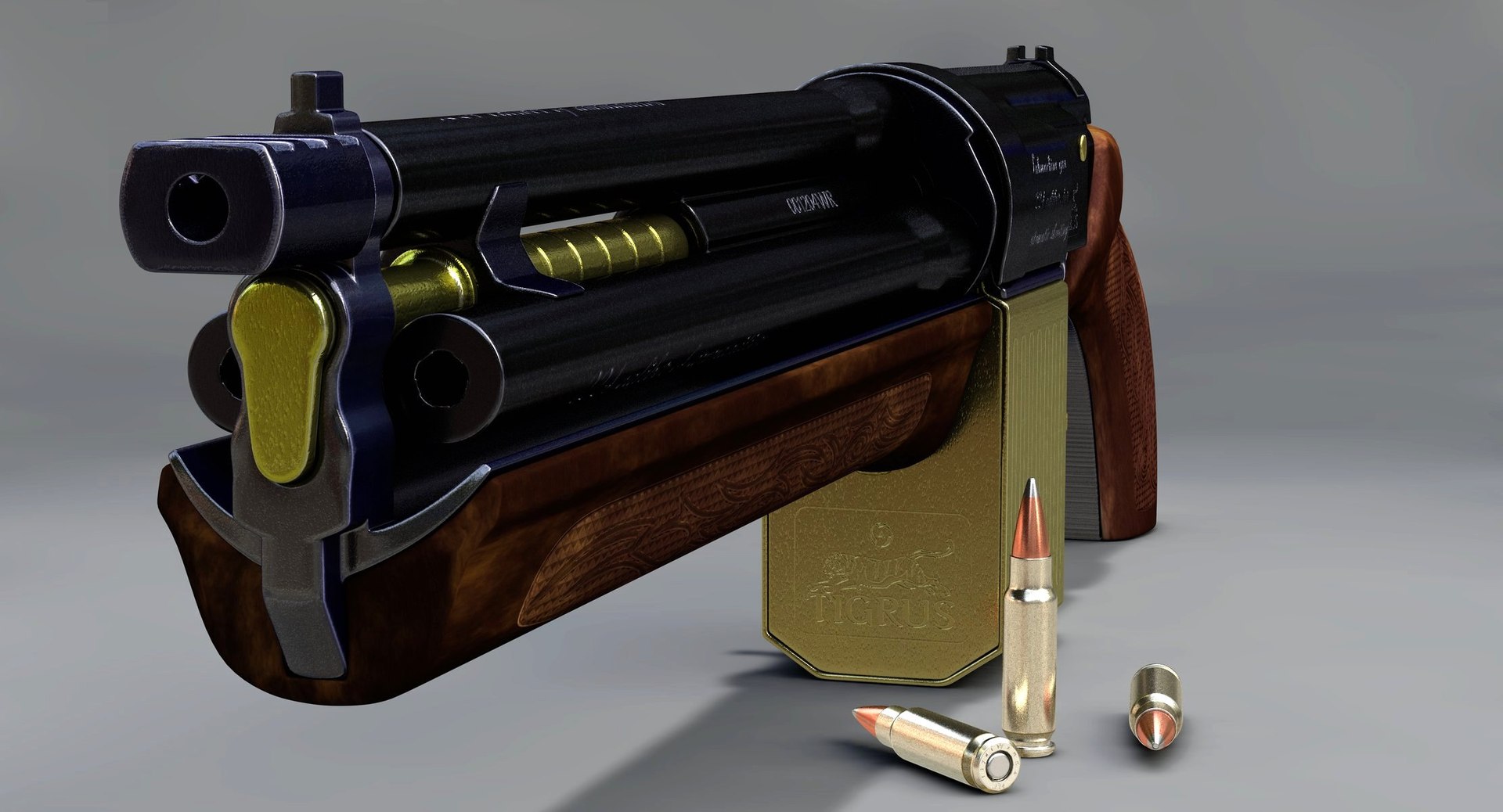 3D Submachine Gun Tigrus Steampunk - TurboSquid 1216688