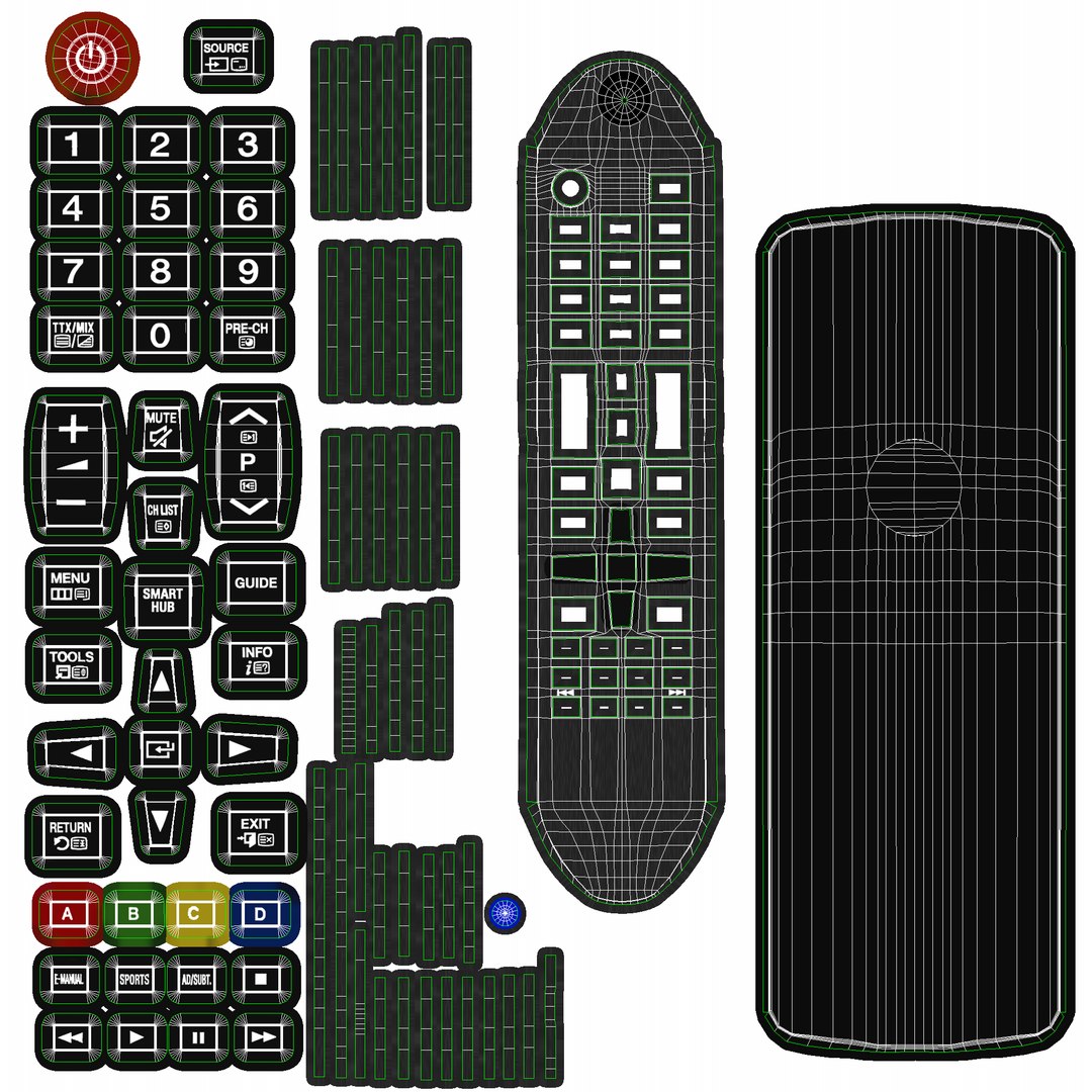 TVremote 3D model - TurboSquid 1947744