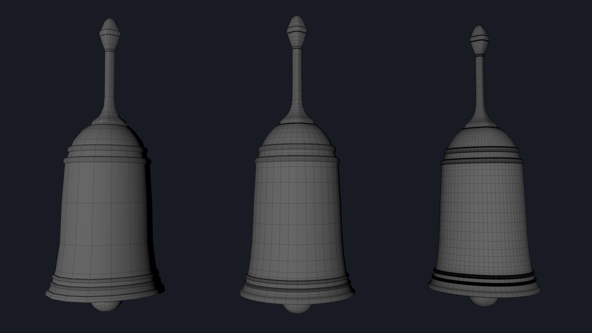 3D Hand Bell Silver - TurboSquid 1958445