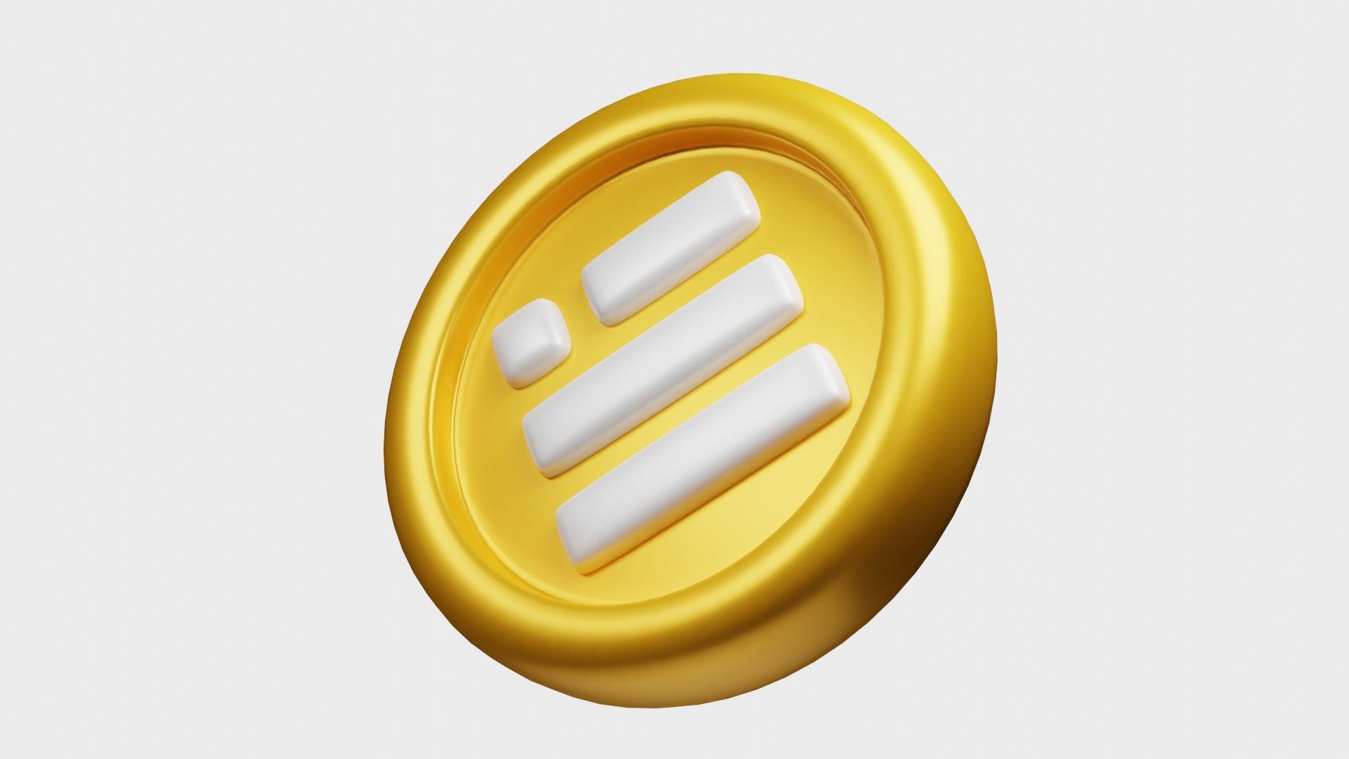 Binance USD or BUSD Gold Crypto Coin with cartoon style 3D - TurboSquid ...