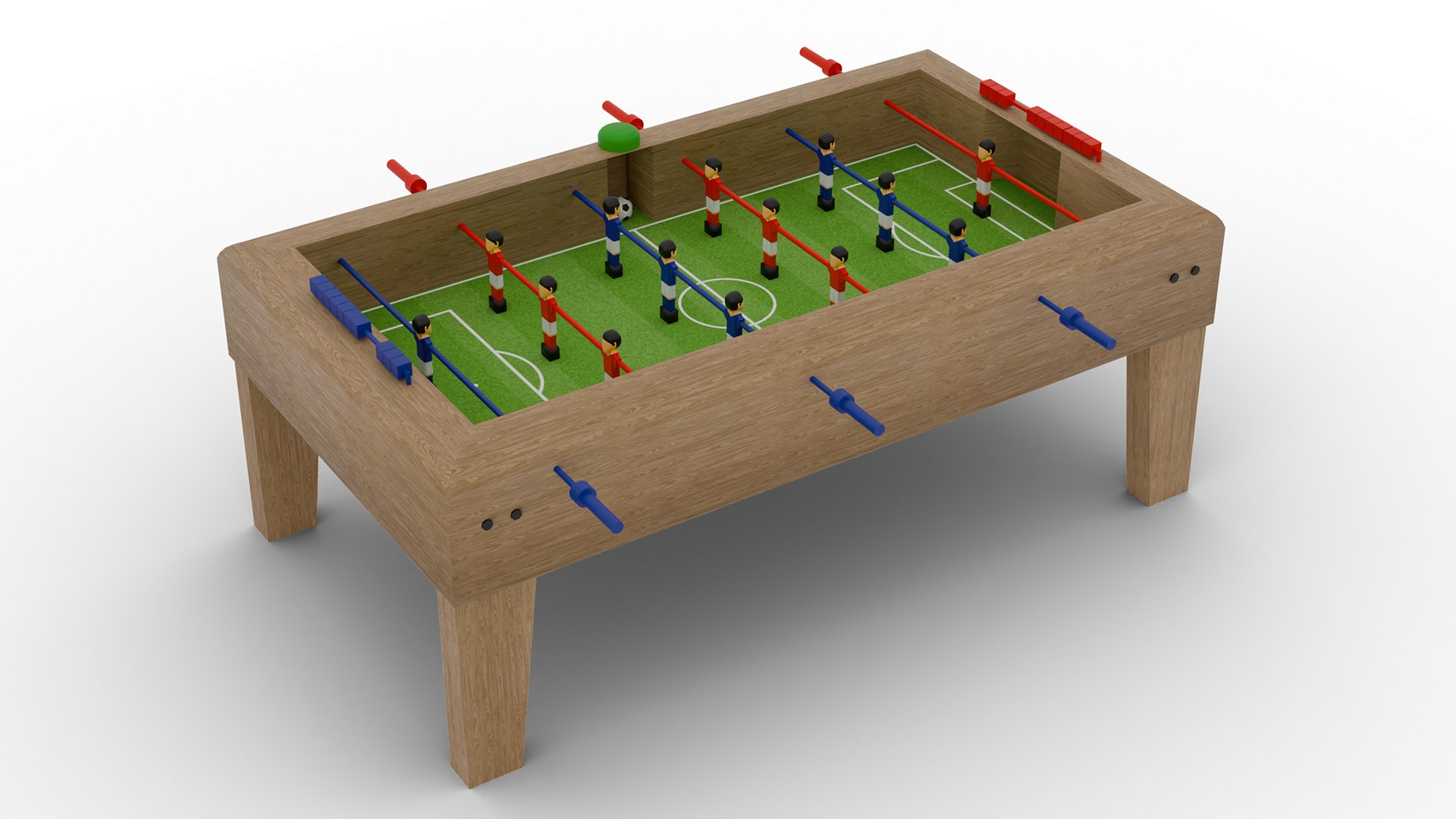 Stylized 3D Foosball Table Game Ready UV Mapped Flat Color Characters ...