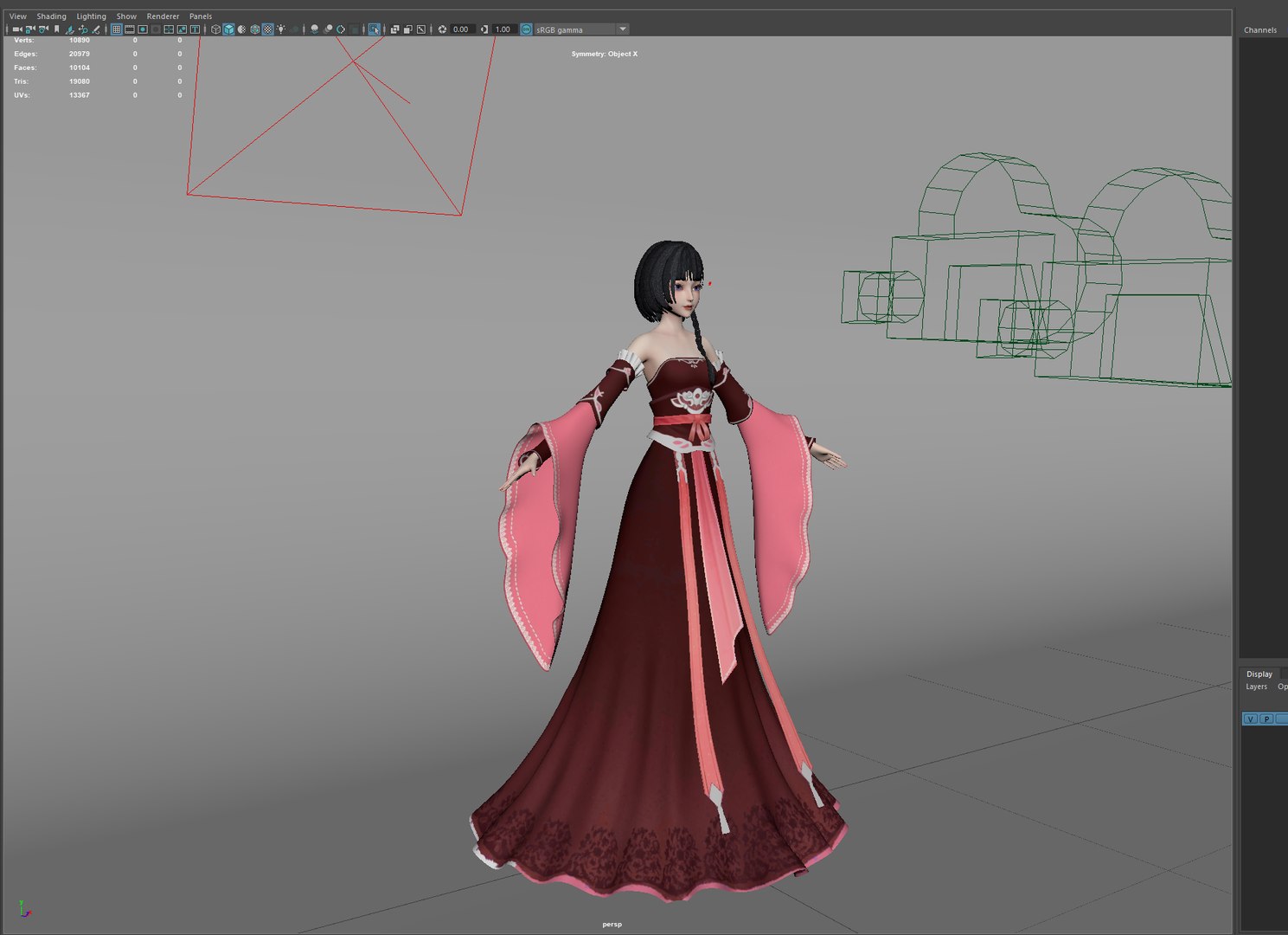 3D Woman Clothing Vintage Model - TurboSquid 1540817