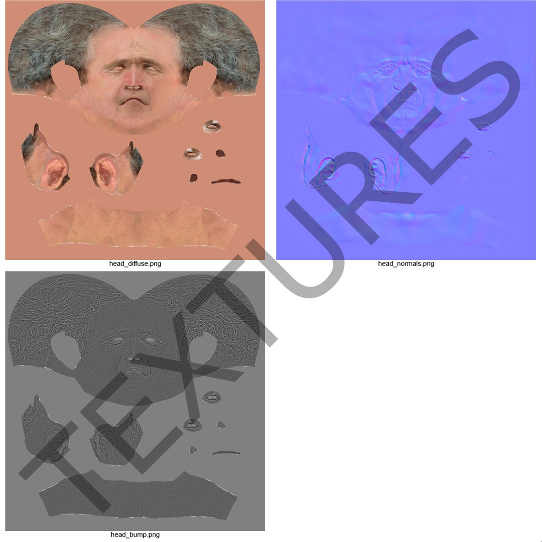 3d Model George W Bush Head