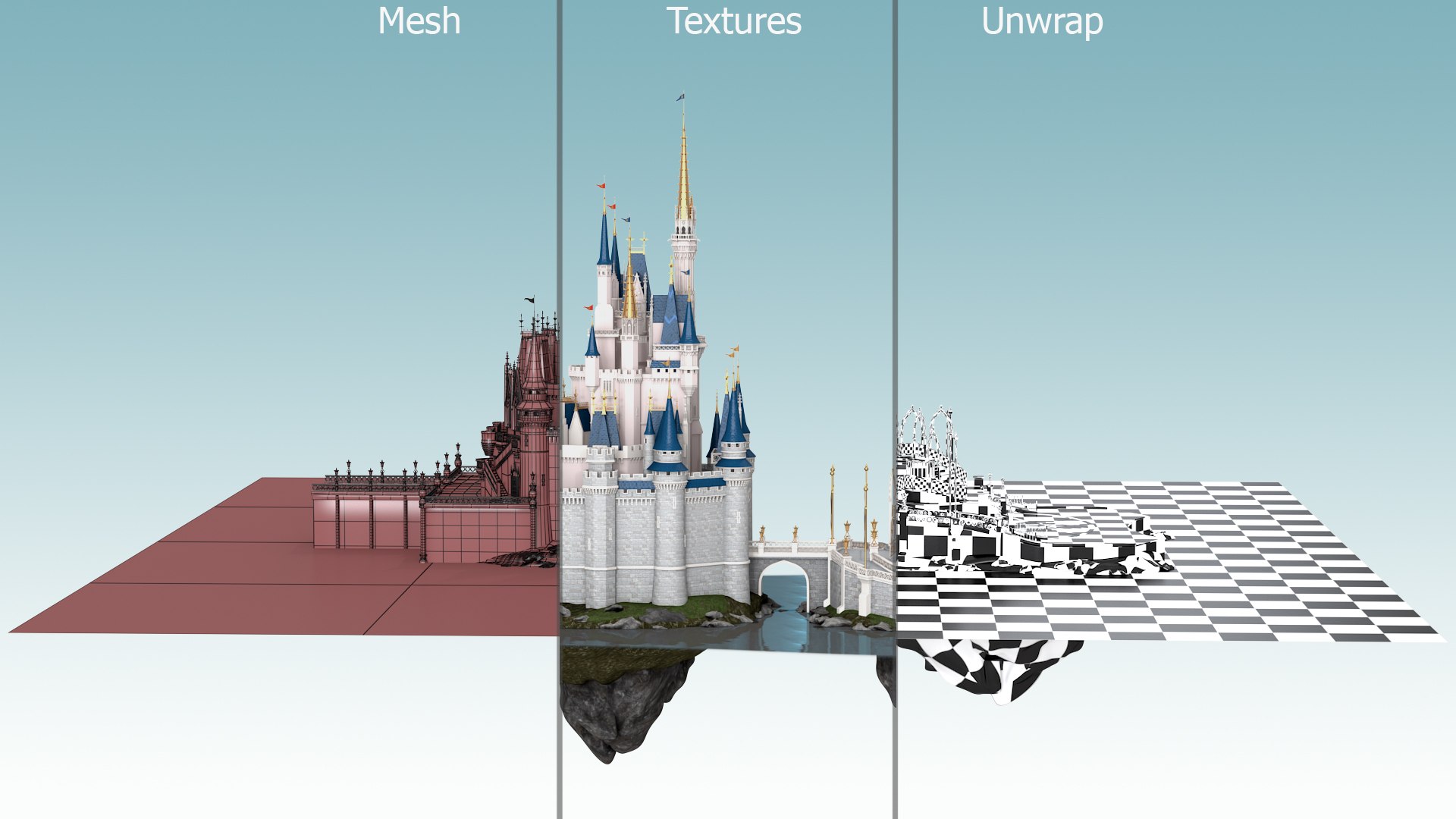 3D Floating Fantasy Disneyland Cinderella Castle - TurboSquid 2412720