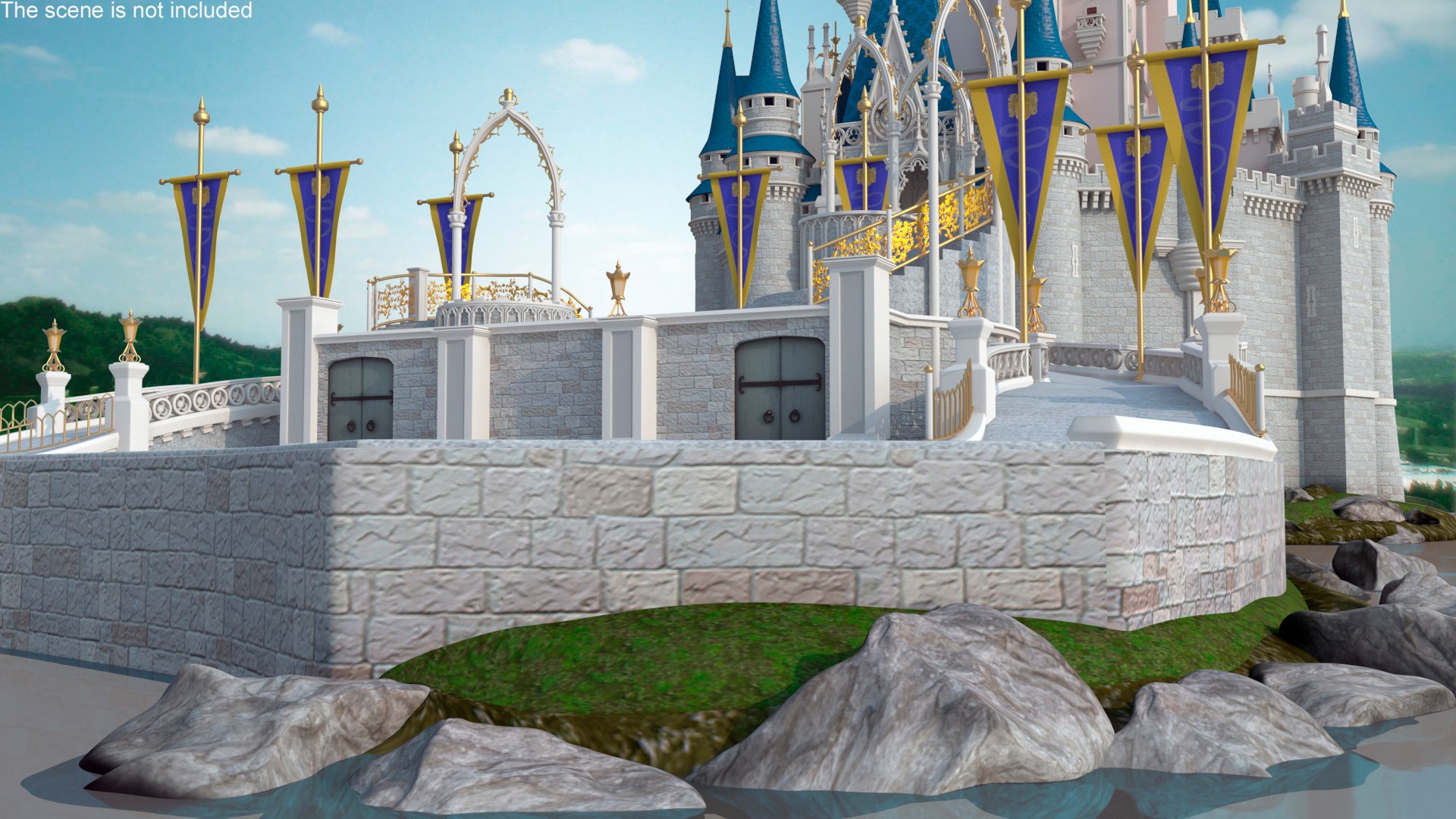 3D Floating Fantasy Disneyland Cinderella Castle - TurboSquid 2412720