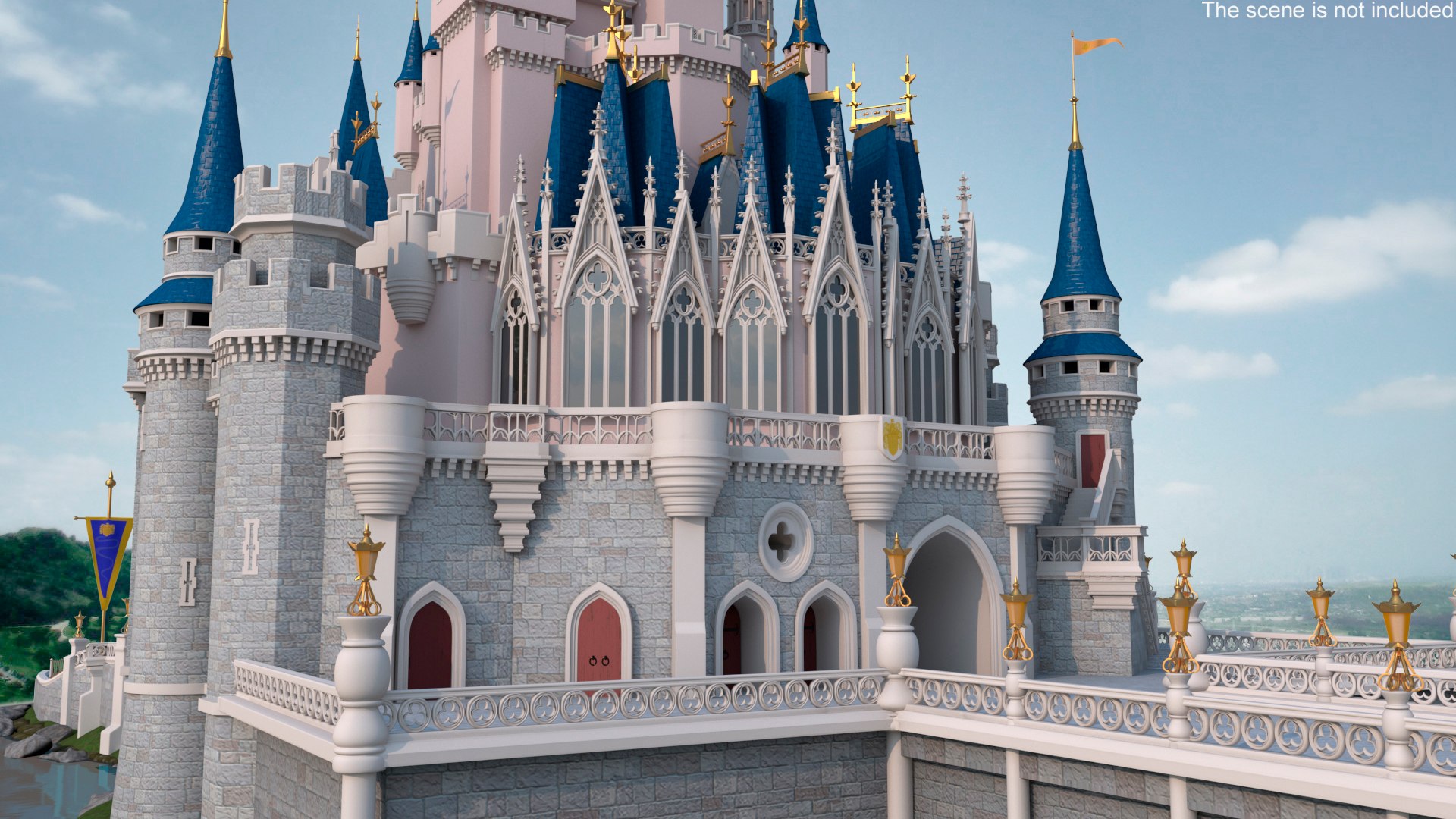 3D Floating Fantasy Disneyland Cinderella Castle - TurboSquid 2412720