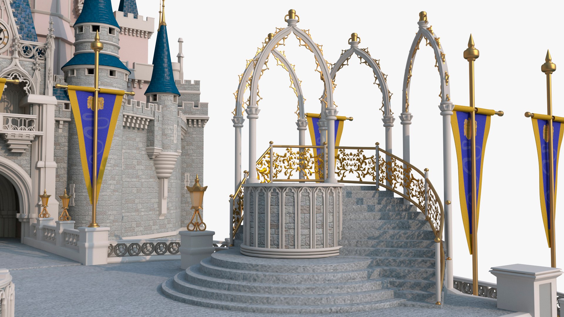 3D Floating Fantasy Disneyland Cinderella Castle - TurboSquid 2412720