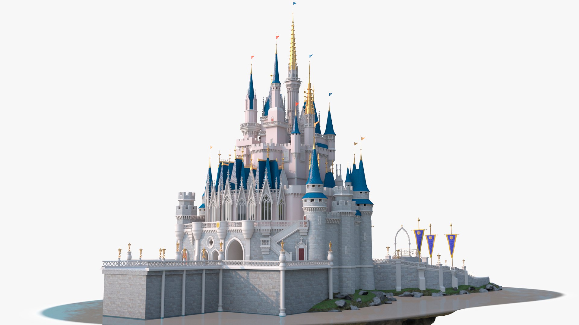 3D Floating Fantasy Disneyland Cinderella Castle - TurboSquid 2412720