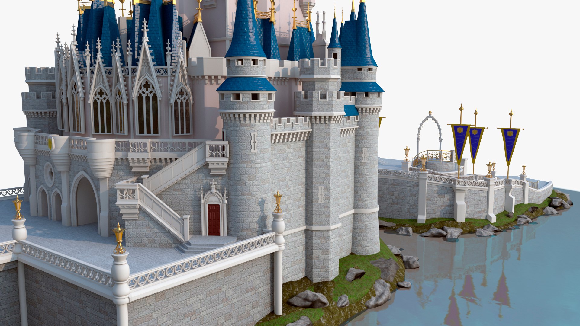 3D Floating Fantasy Disneyland Cinderella Castle - TurboSquid 2412720
