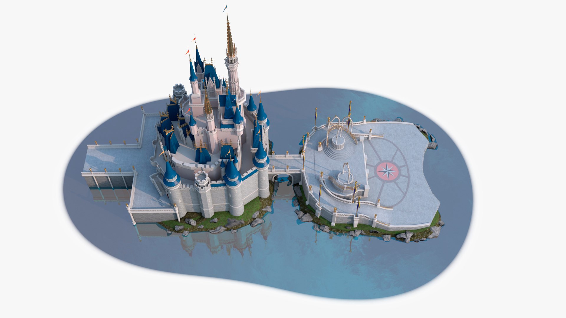 3D Floating Fantasy Disneyland Cinderella Castle - TurboSquid 2412720