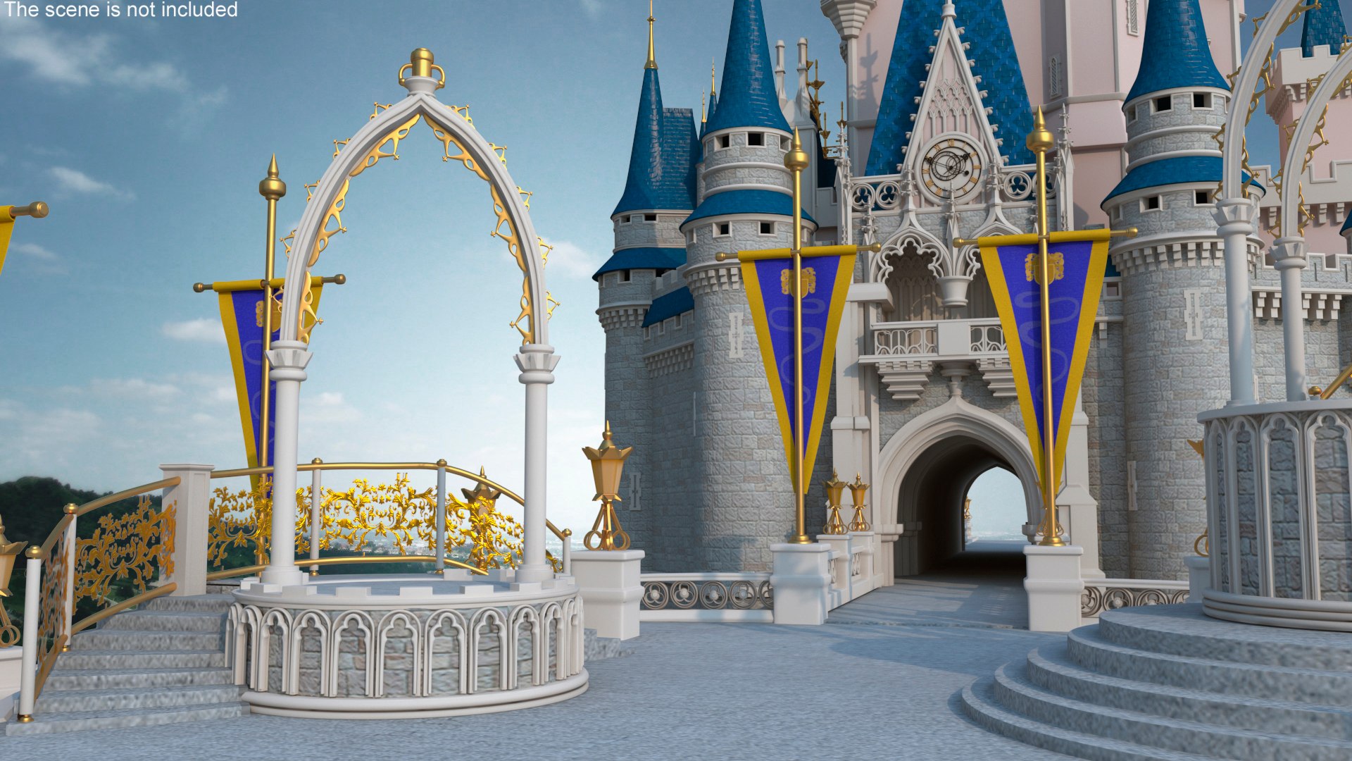3D Floating Fantasy Disneyland Cinderella Castle - TurboSquid 2412720