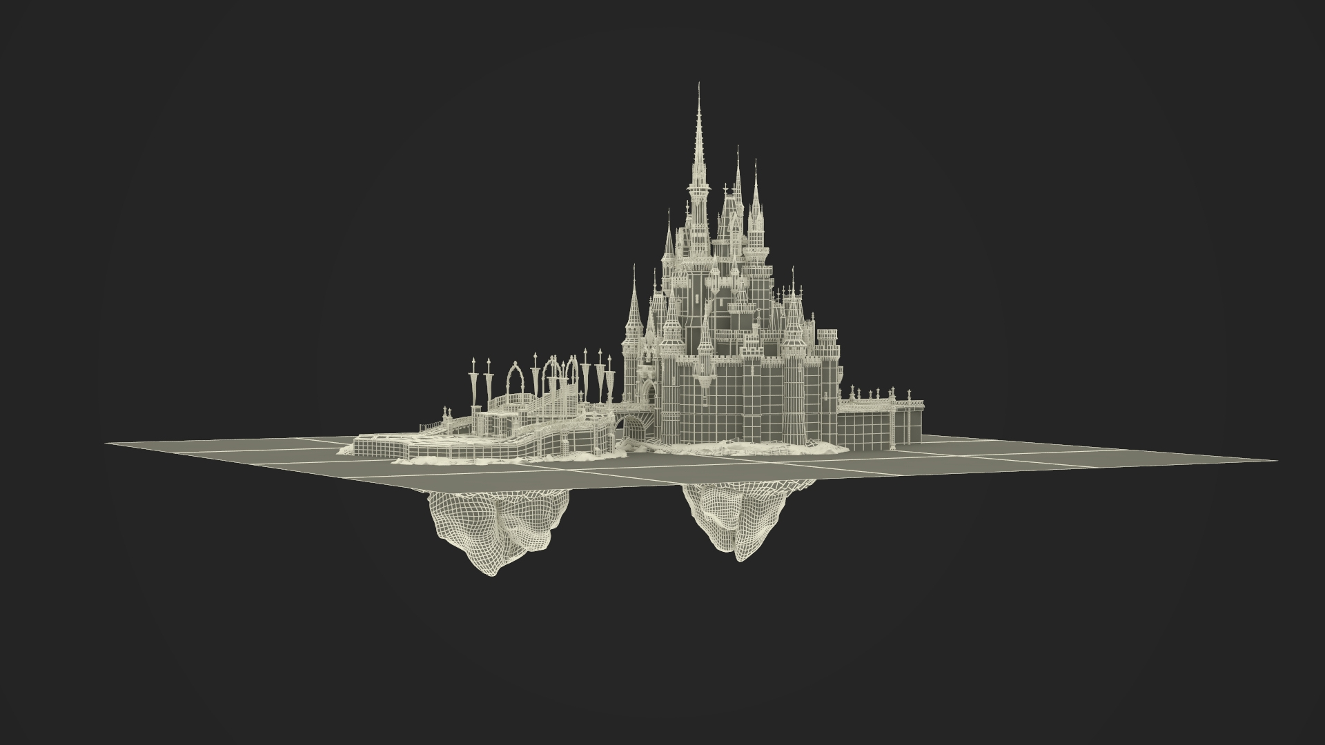 3D Floating Fantasy Disneyland Cinderella Castle - TurboSquid 2412720