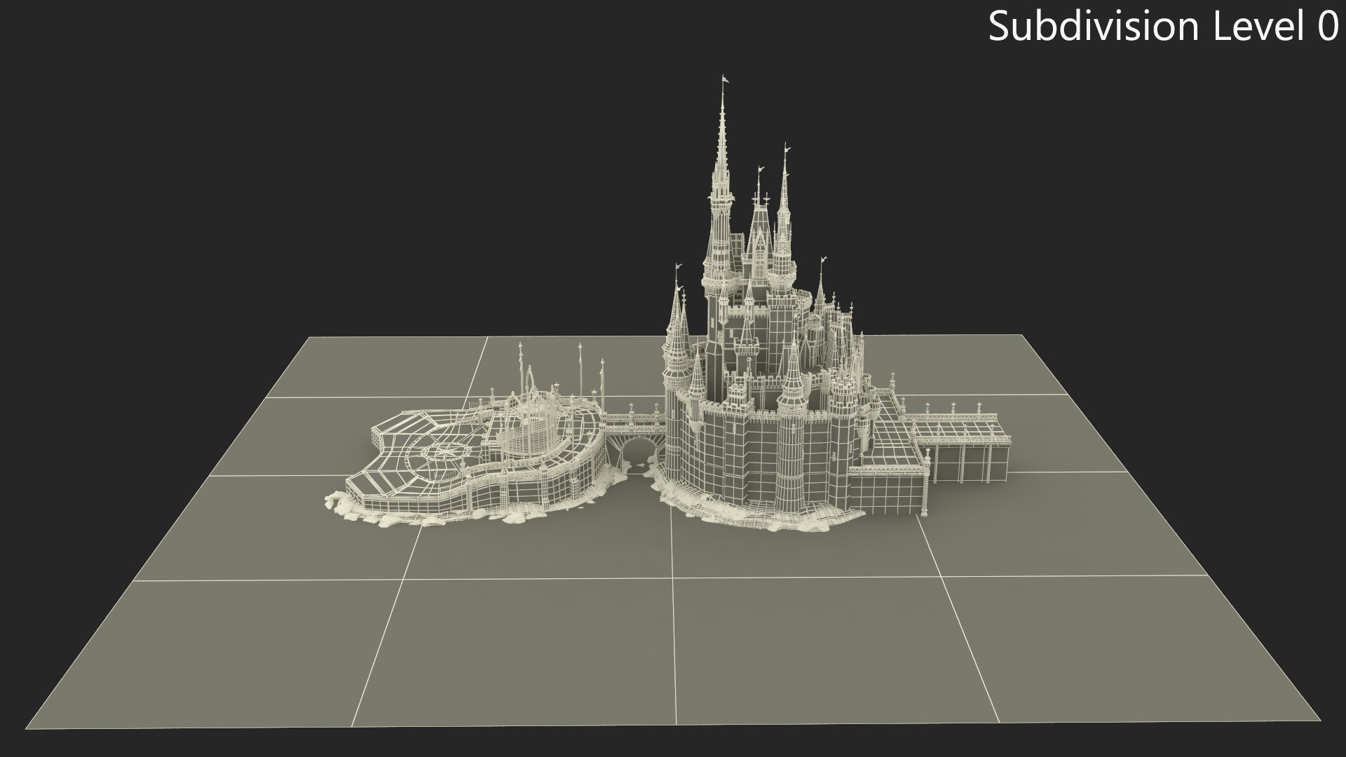 3D Floating Fantasy Disneyland Cinderella Castle - TurboSquid 2412720