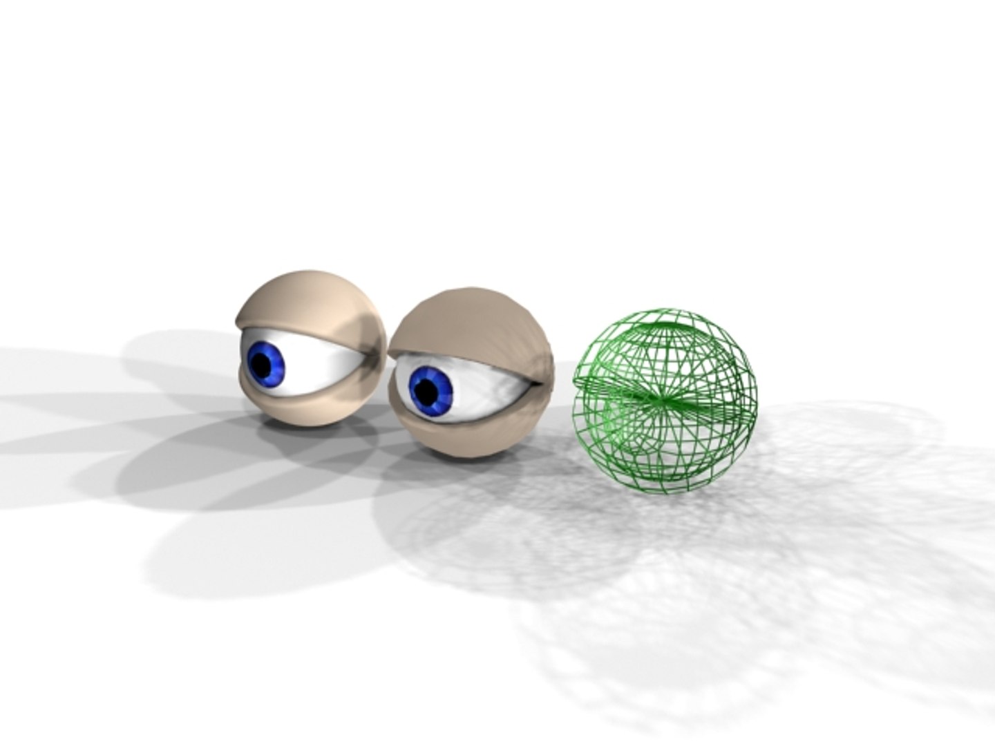 Cartoon Eyes 3d Model