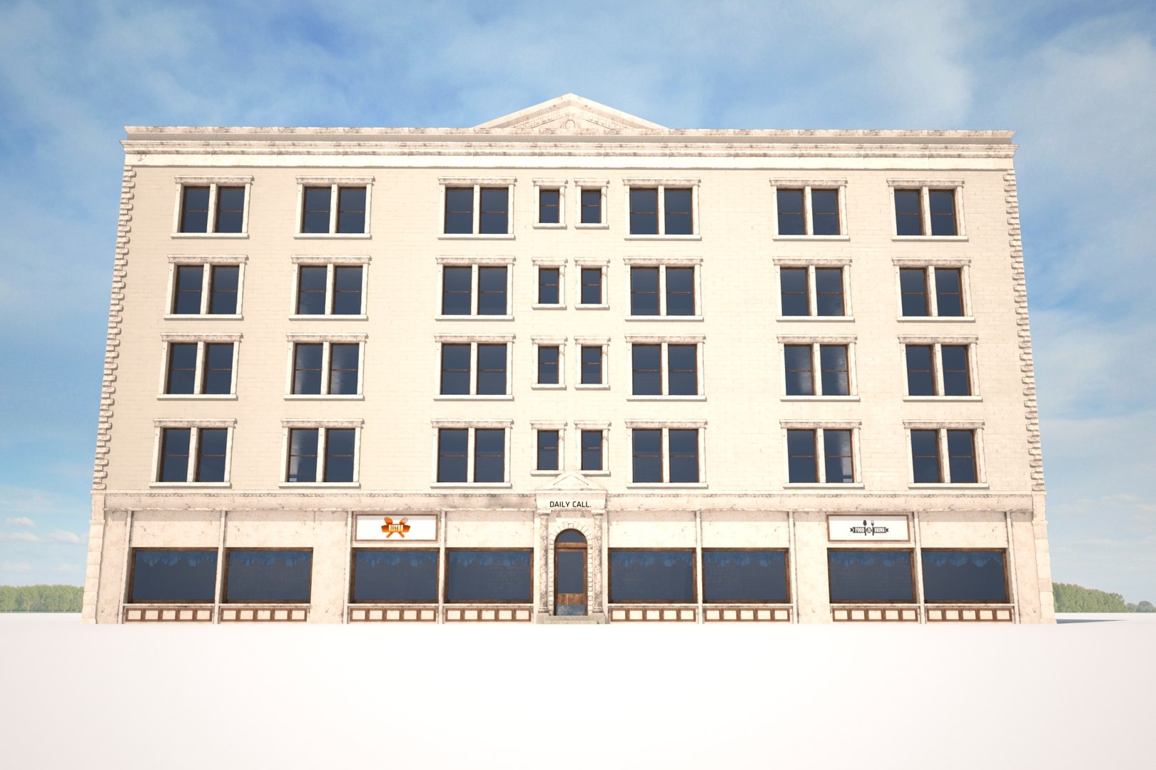 Building Exterior Modeled 3d Max