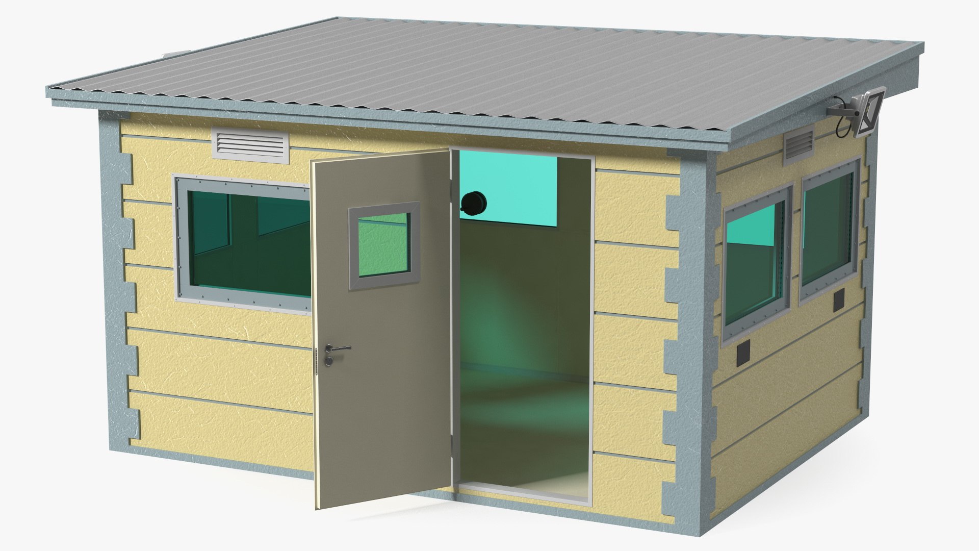 Outdoor Bullet Resistant Guard House Model - TurboSquid 1828149
