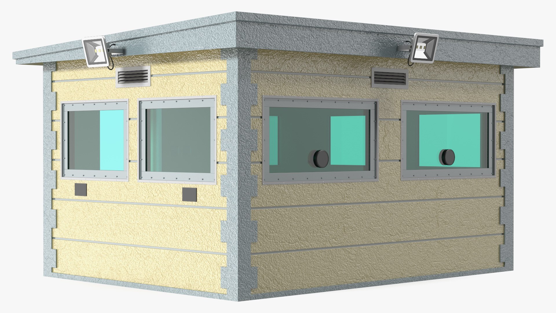Outdoor Bullet Resistant Guard House Model - TurboSquid 1828149