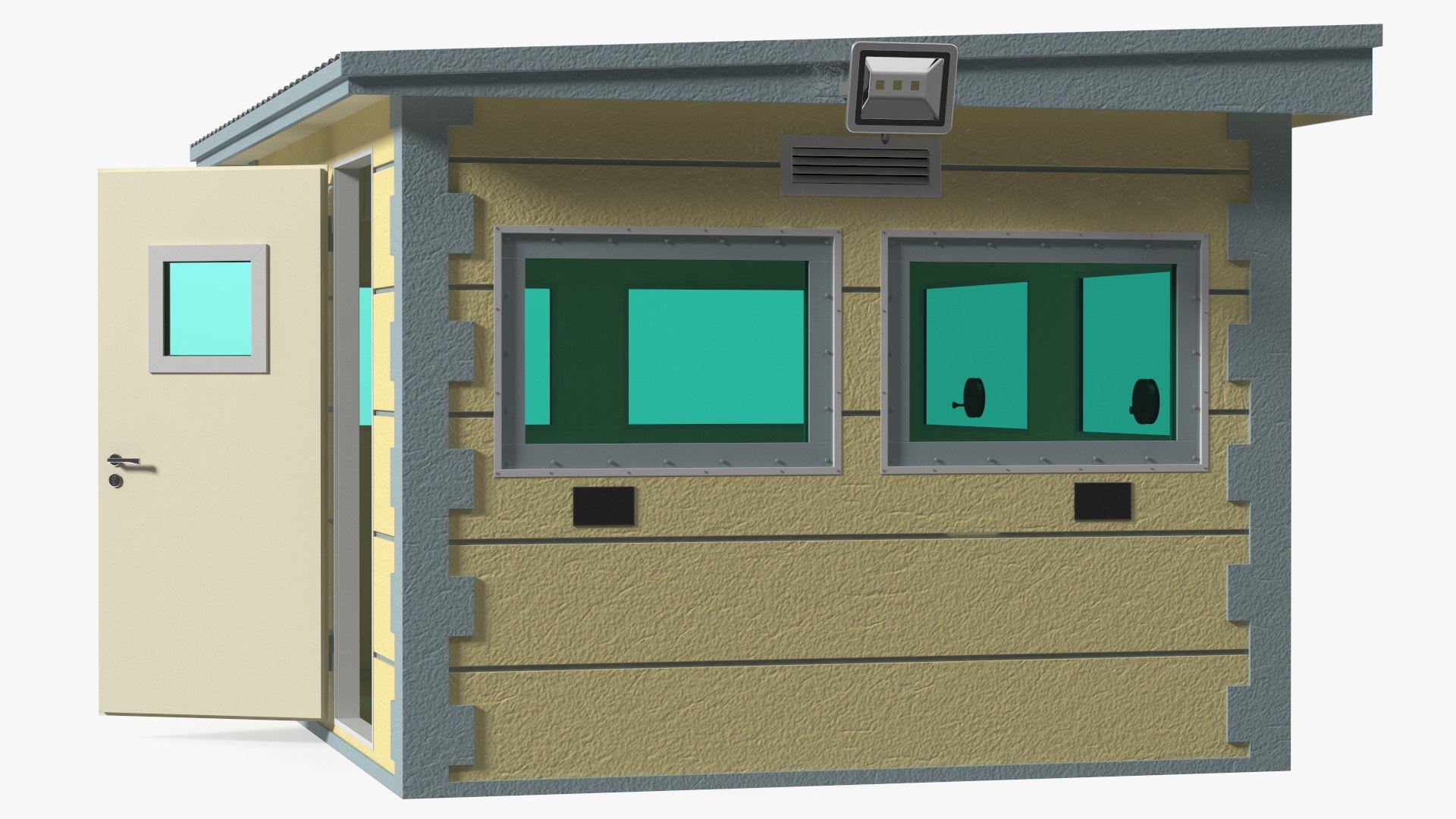 Outdoor Bullet Resistant Guard House Model - TurboSquid 1828149