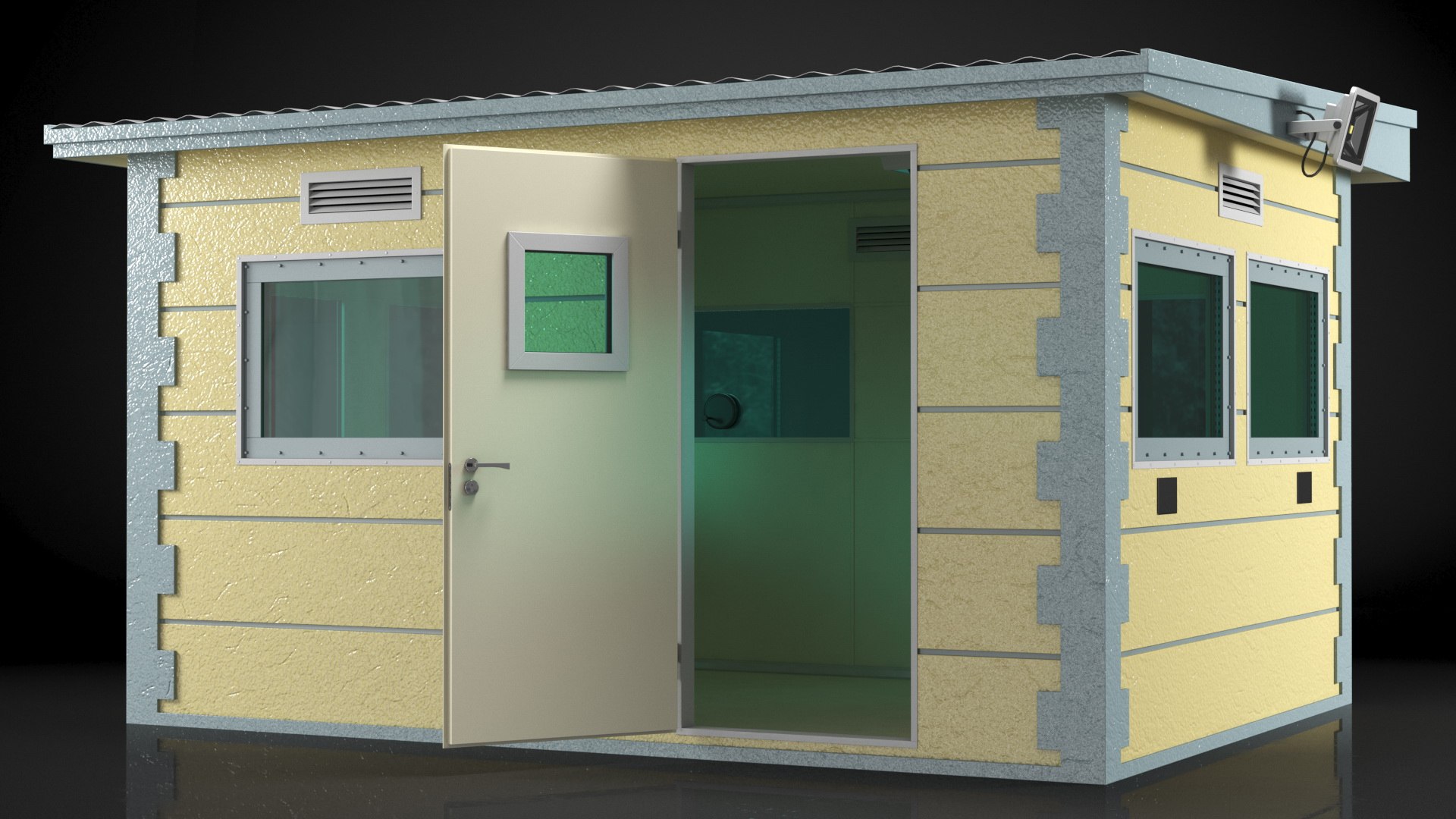 Outdoor Bullet Resistant Guard House Model - TurboSquid 1828149