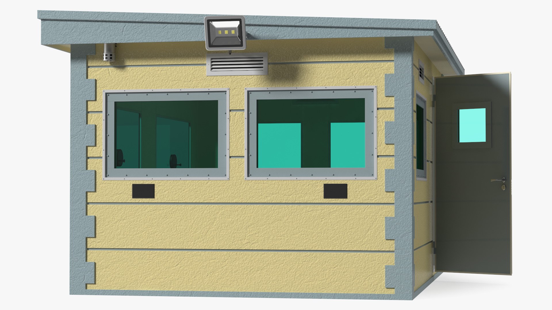 Outdoor Bullet Resistant Guard House Model - TurboSquid 1828149